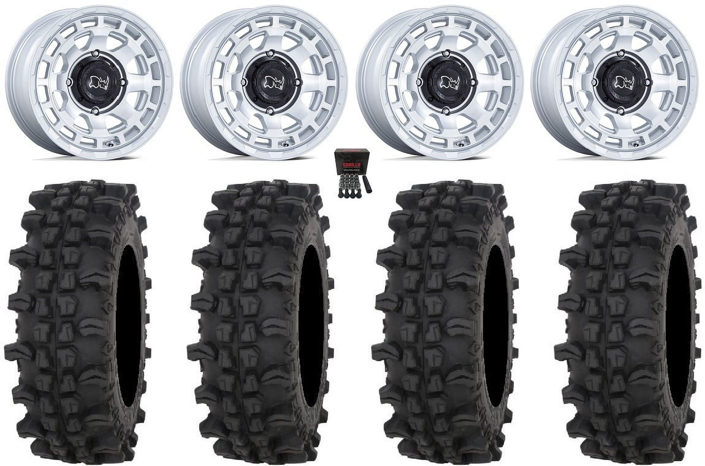 Black Rhino Chamber 14" Wheels Si 27" ACP Tires Yamaha Viking Wolverine YXZ1000R CFMoto ZForce ...