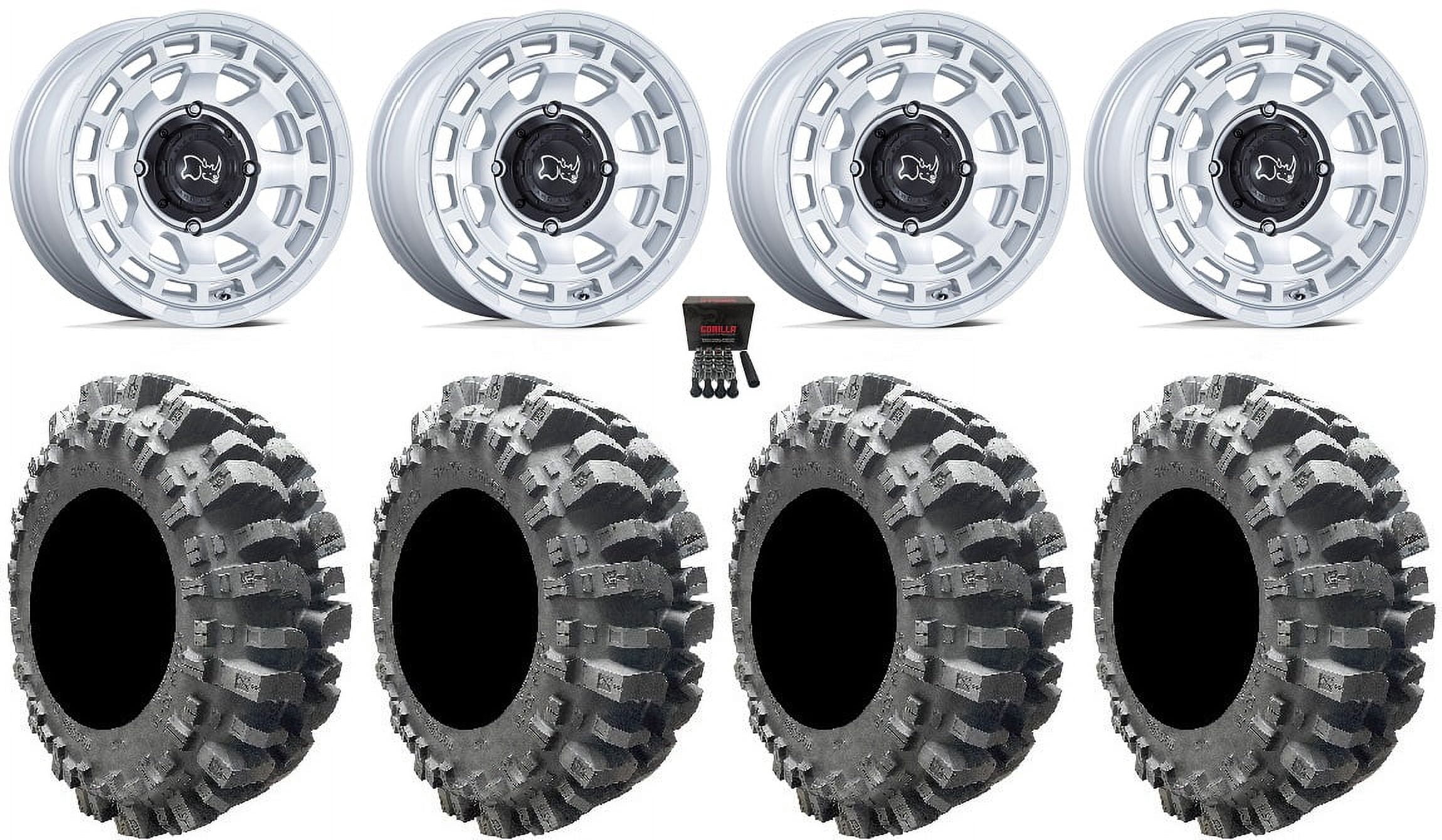Black Rhino Chamber 14" Wheels Si 27" Bogger Tires Polaris RZR XP 1000 ...