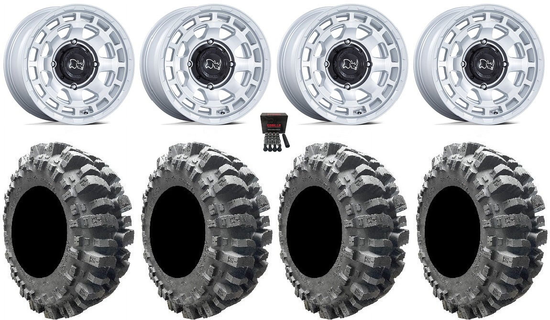 Black Rhino Chamber 14" Wheels Si 28" Bogger Tires Sportsman RZR Ranger ...