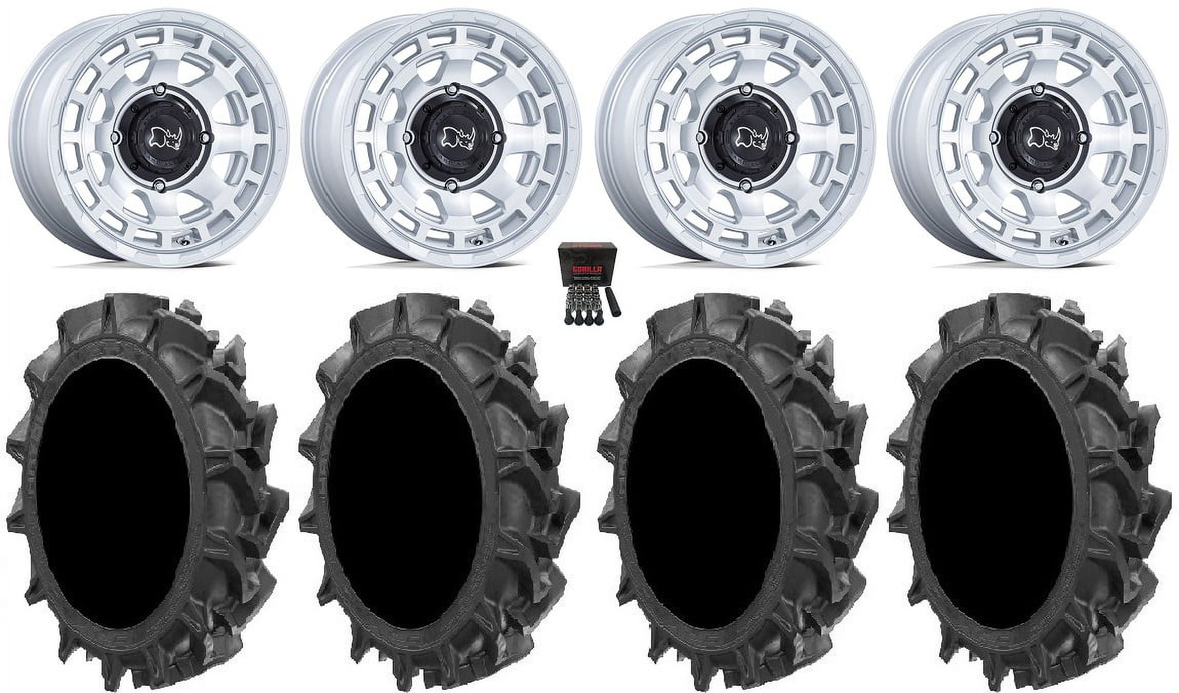 Black Rhino Chamber 14" Wheels Si 28" MotoHavok Tires Polaris RZR XP ...