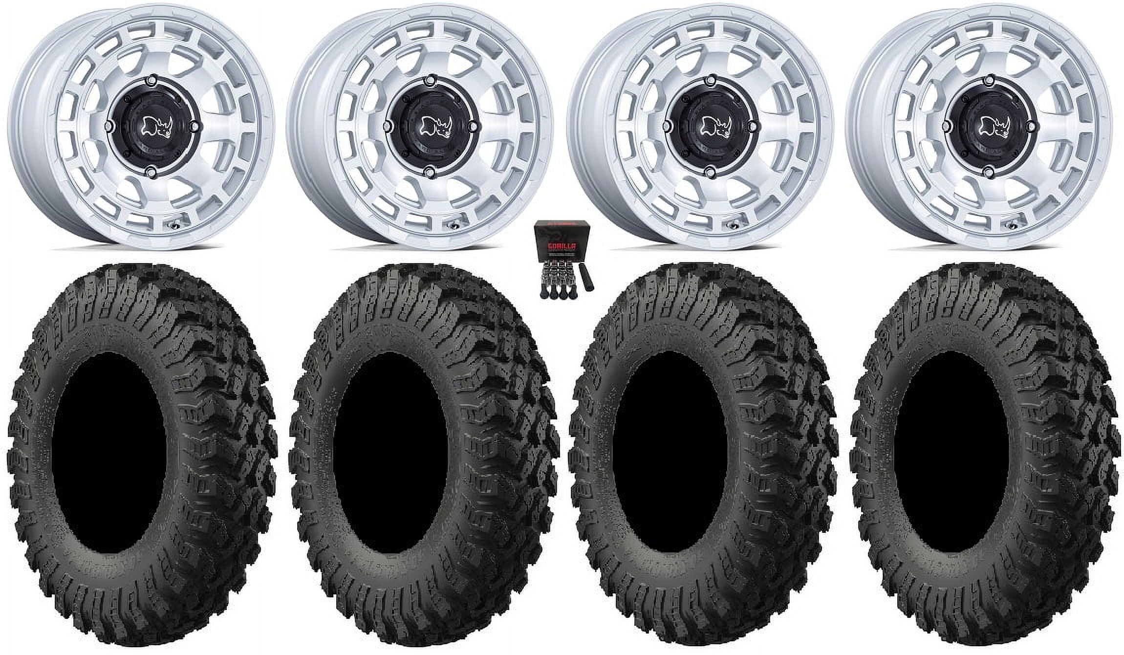Black Rhino Chamber 14" Wheels Si 28" MotoRally Tires Honda Rincon ...