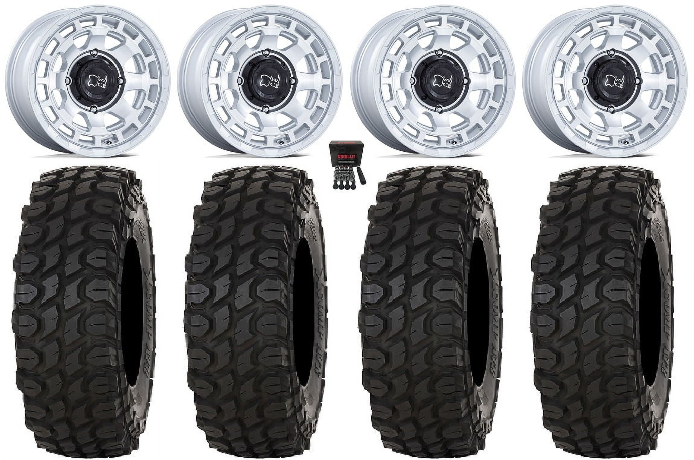 Black Rhino Chamber 14" Wheels Si 28" XComp ATR Tires Can-Am Commander ...