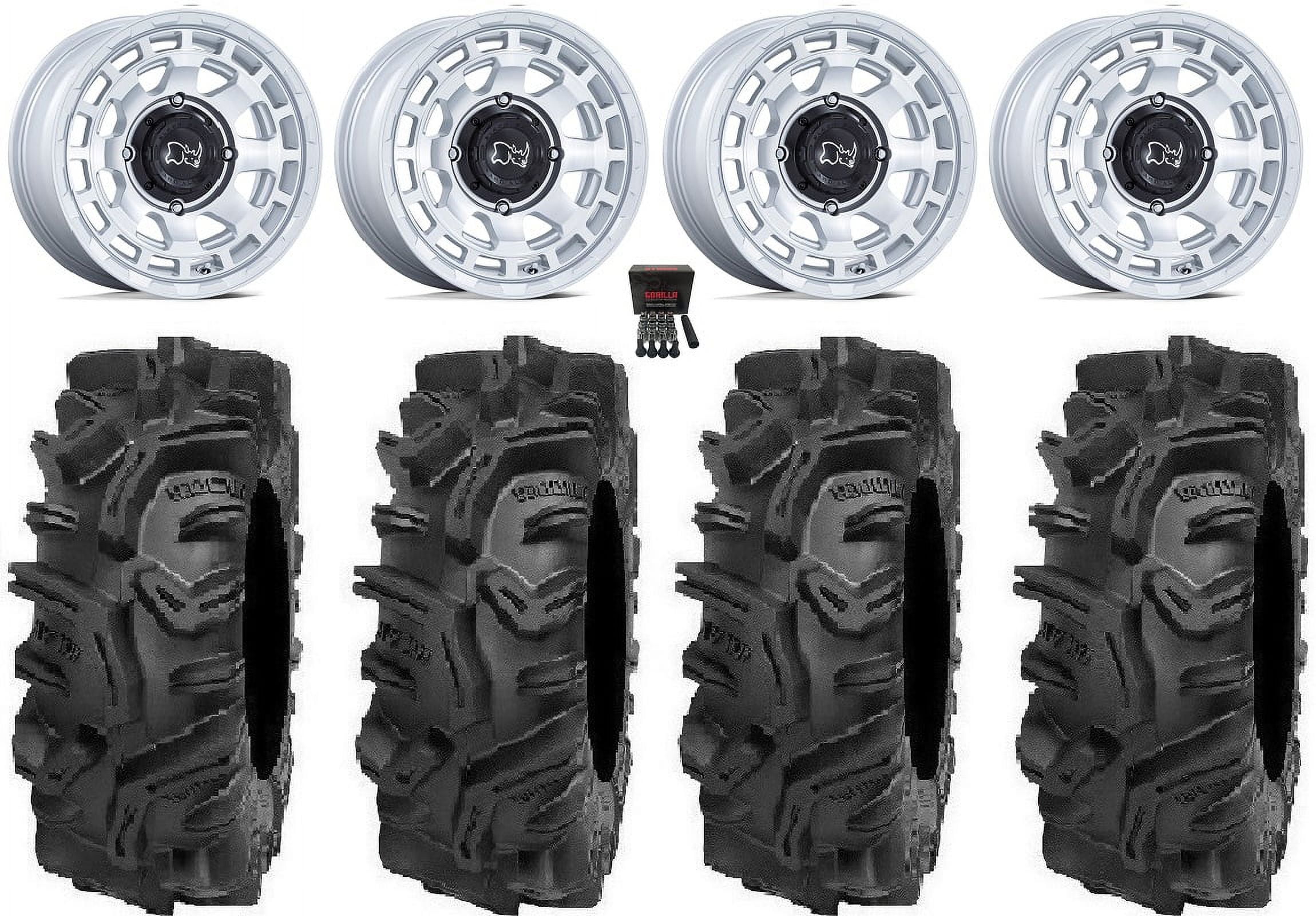 Black Rhino Chamber 14" Wheels Si 30" Mudda Inlaw Tires Honda Rincon ...