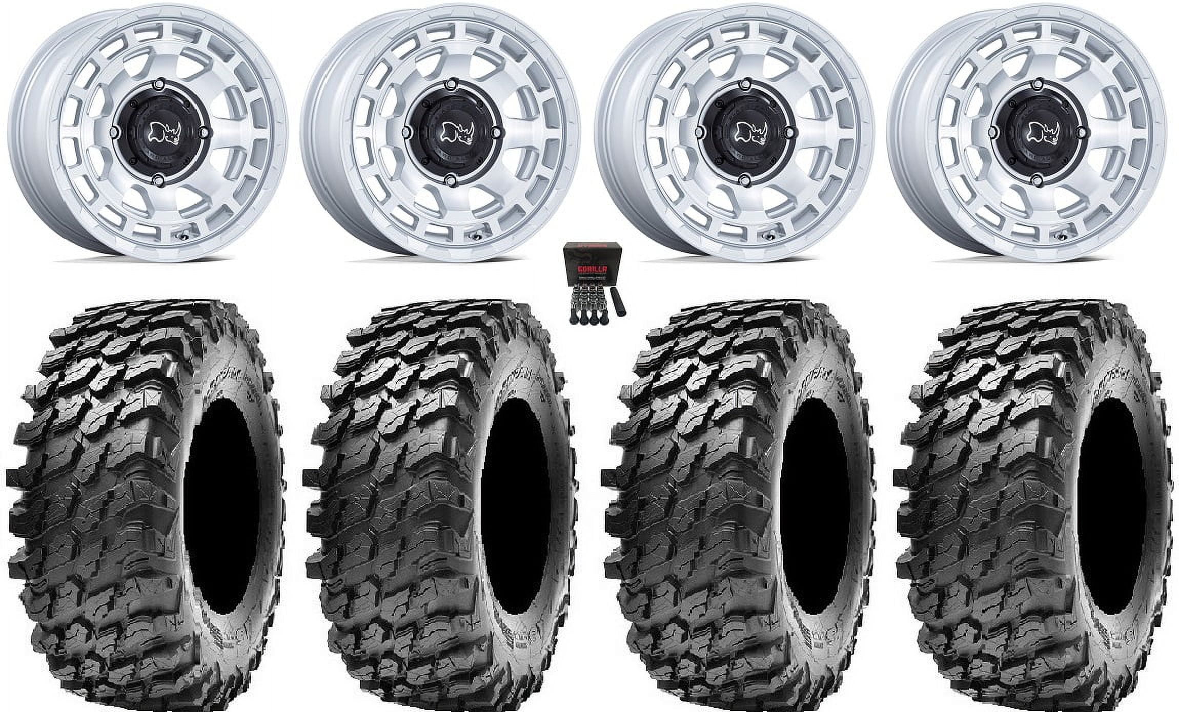 Black Rhino Chamber 14" Wheels Si 30" Rampage Tires Can-Am Maverick X3 ...