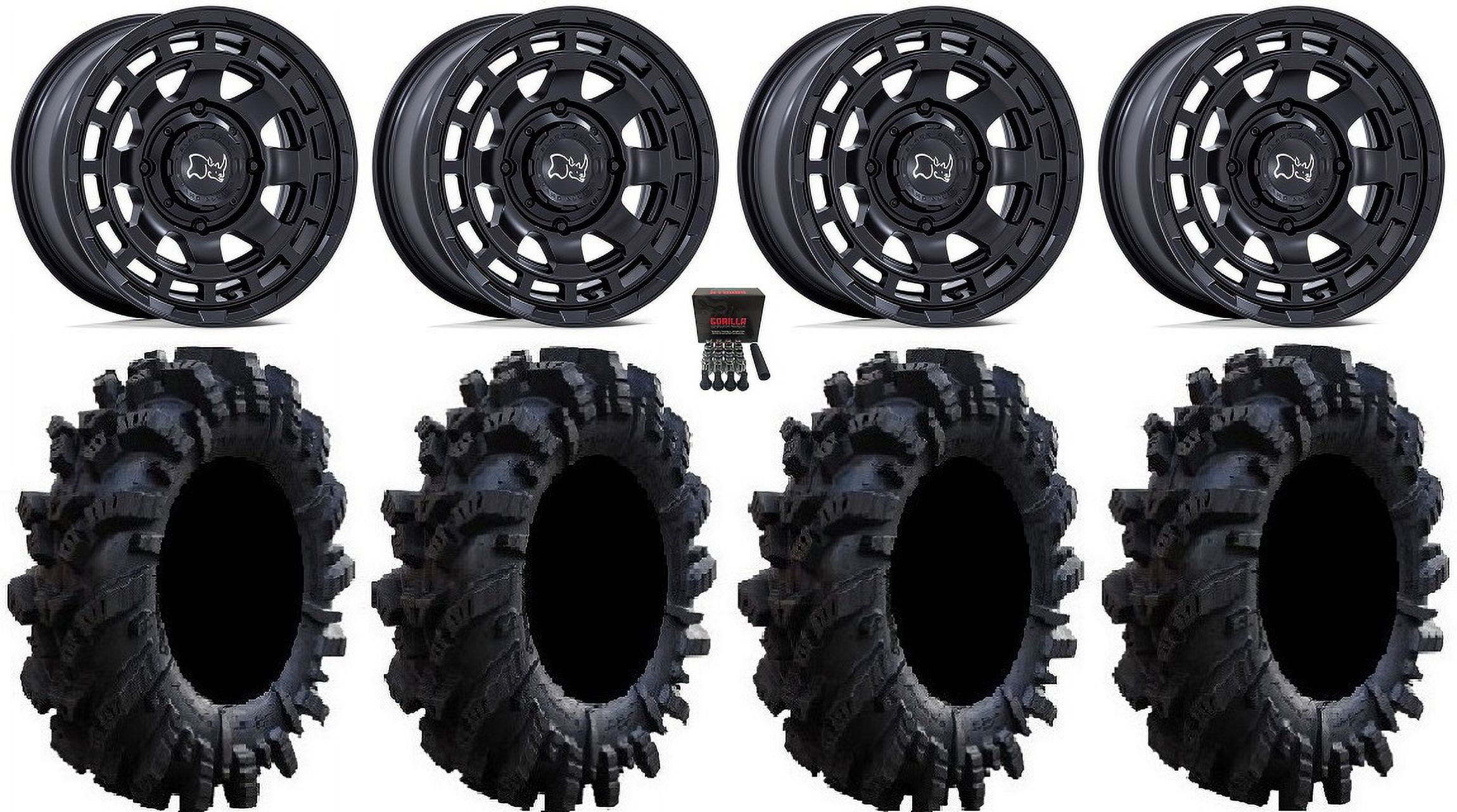 Black Rhino Chamber 15" Wheels Bk 34" Intimidator Tires Polaris RZR XP ...