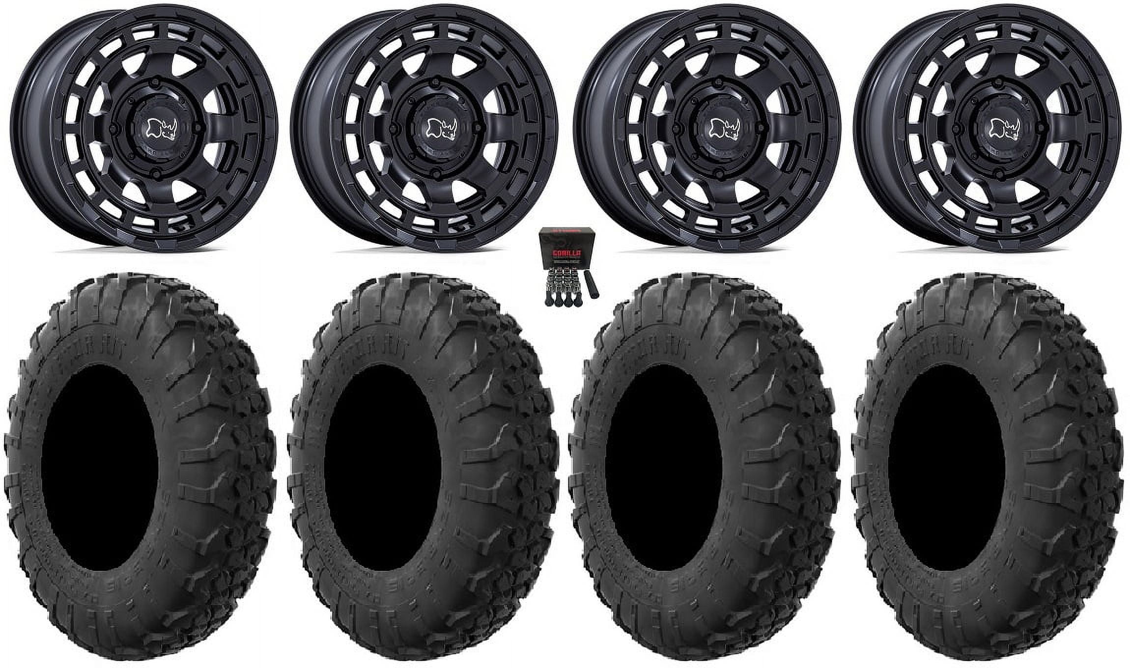 Black Rhino Chamber 15" Wheels Bk 35" MotoVator R/T Tires Polaris RZR ...