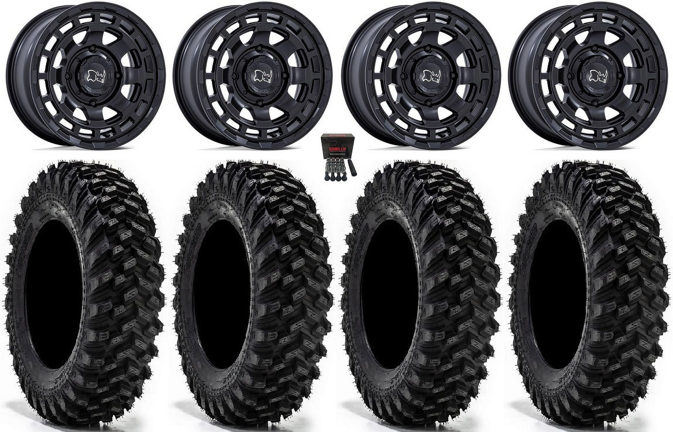Black Rhino Chamber 15" Wheels Bk 35" Warrior XT Sticky Tires Polaris ...