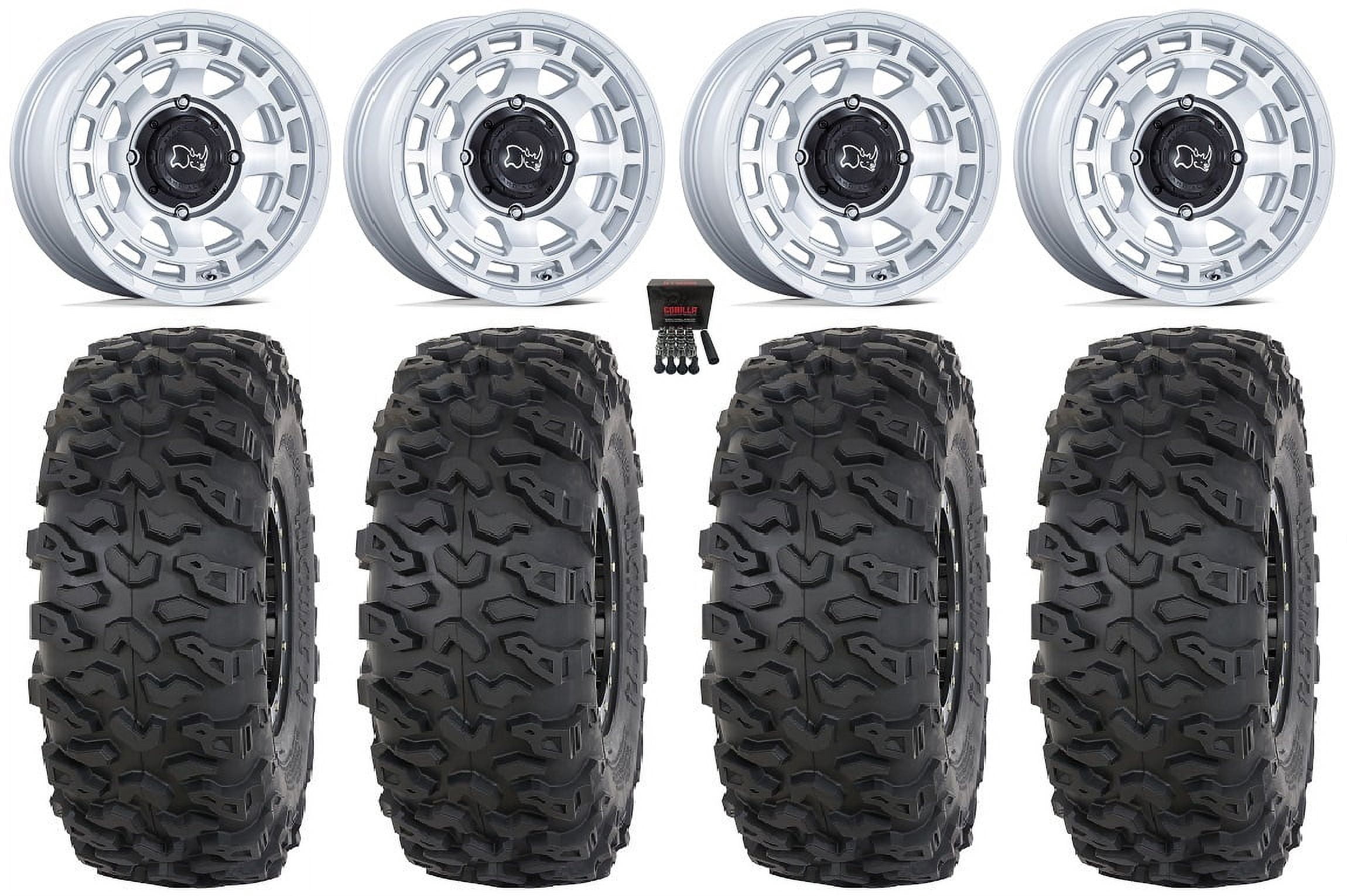 Black Rhino Chamber 15" Wheels Si 33" Roctane T4 Tires Can-Am Commander ...