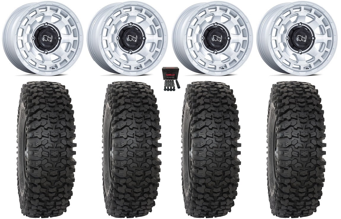 Black Rhino Chamber 15" Wheels Si 35" RC500S Sticky Tires Kawasaki ...