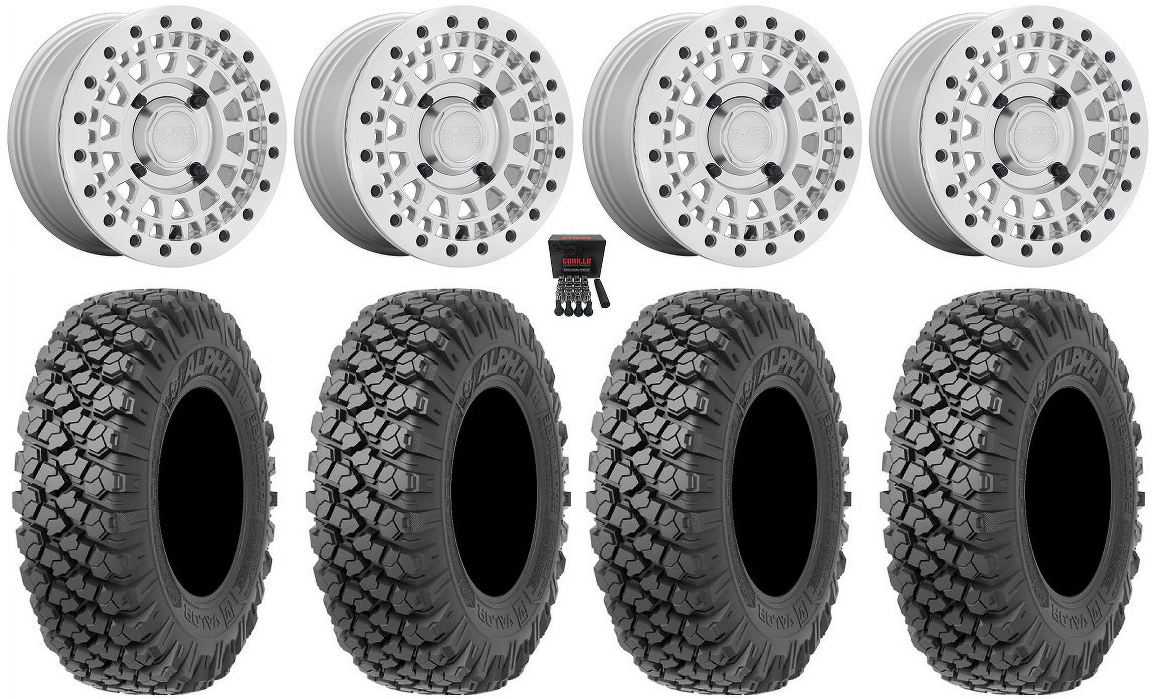 Black Rhino Parker Bdlk 15" Wheels Si 35" Alpha Tires Can-Am Maverick ...