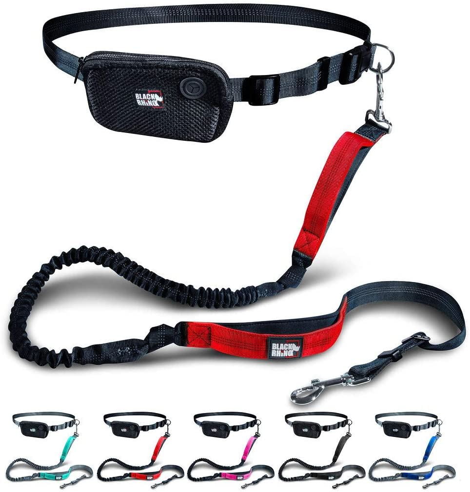 Black Rhino - Premium HANDS FREE DOG LEASH for Running Walking Jogging ...
