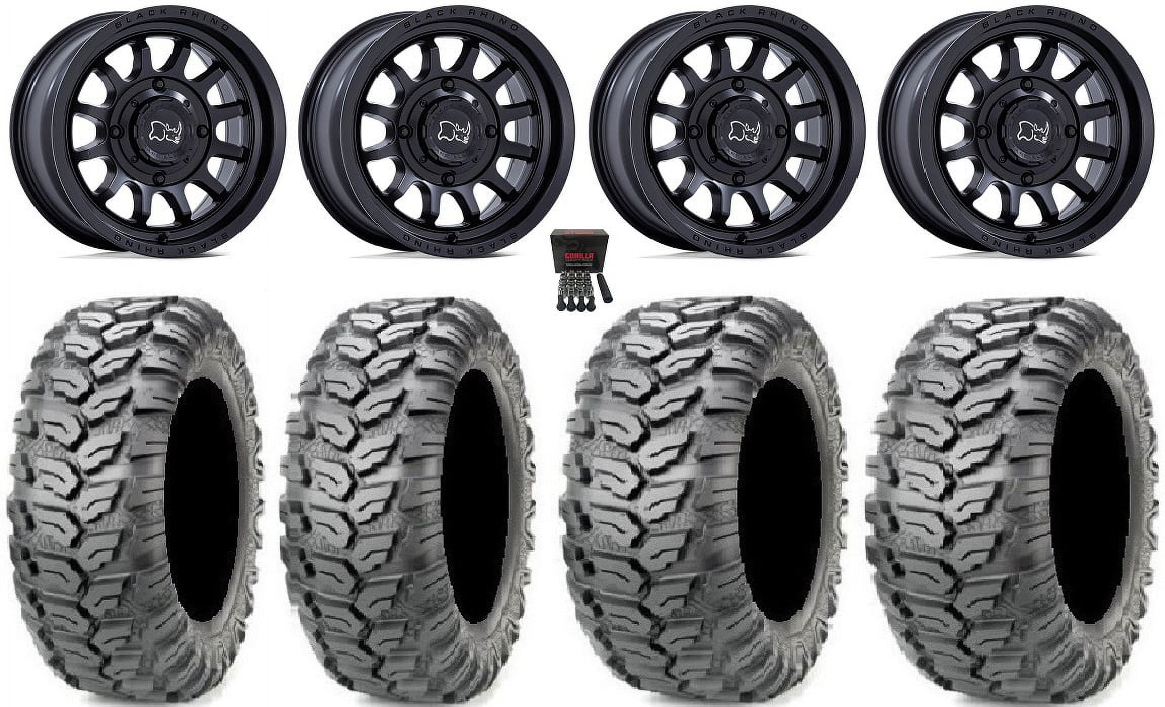 Black Rhino Rapid 14" Wheels Bk 26" Ceros Tires Honda Rincon Yamaha ...