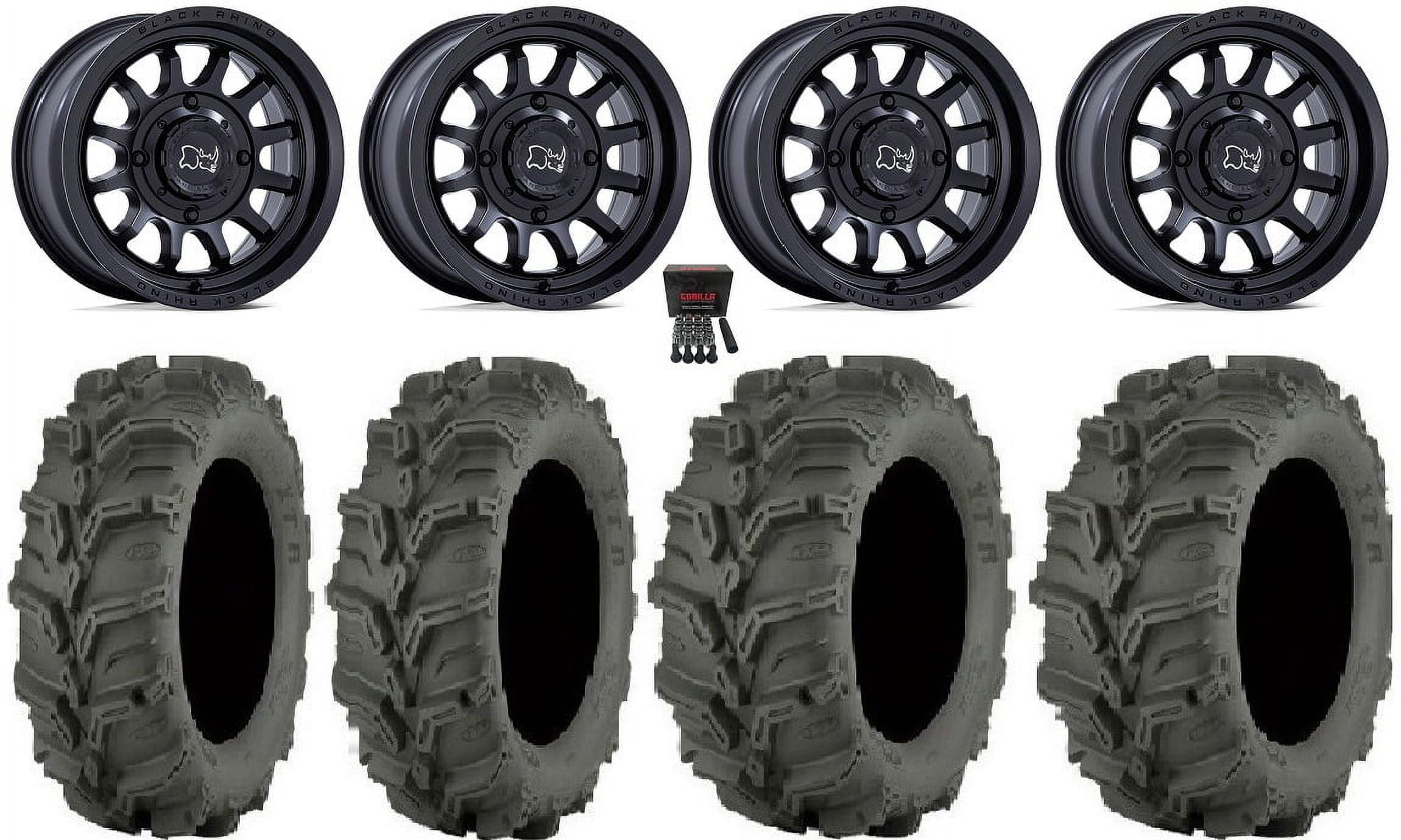 Black Rhino Rapid 14" Wheels Bk 27" Mud Lite XTR Tires Polaris RZR XP ...