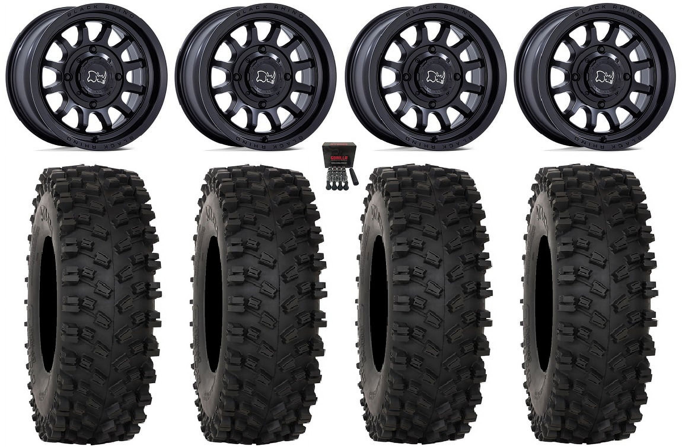 Black Rhino Rapid 14" Wheels Bk 28" ATX470 Tires Honda Rincon Yamaha ...