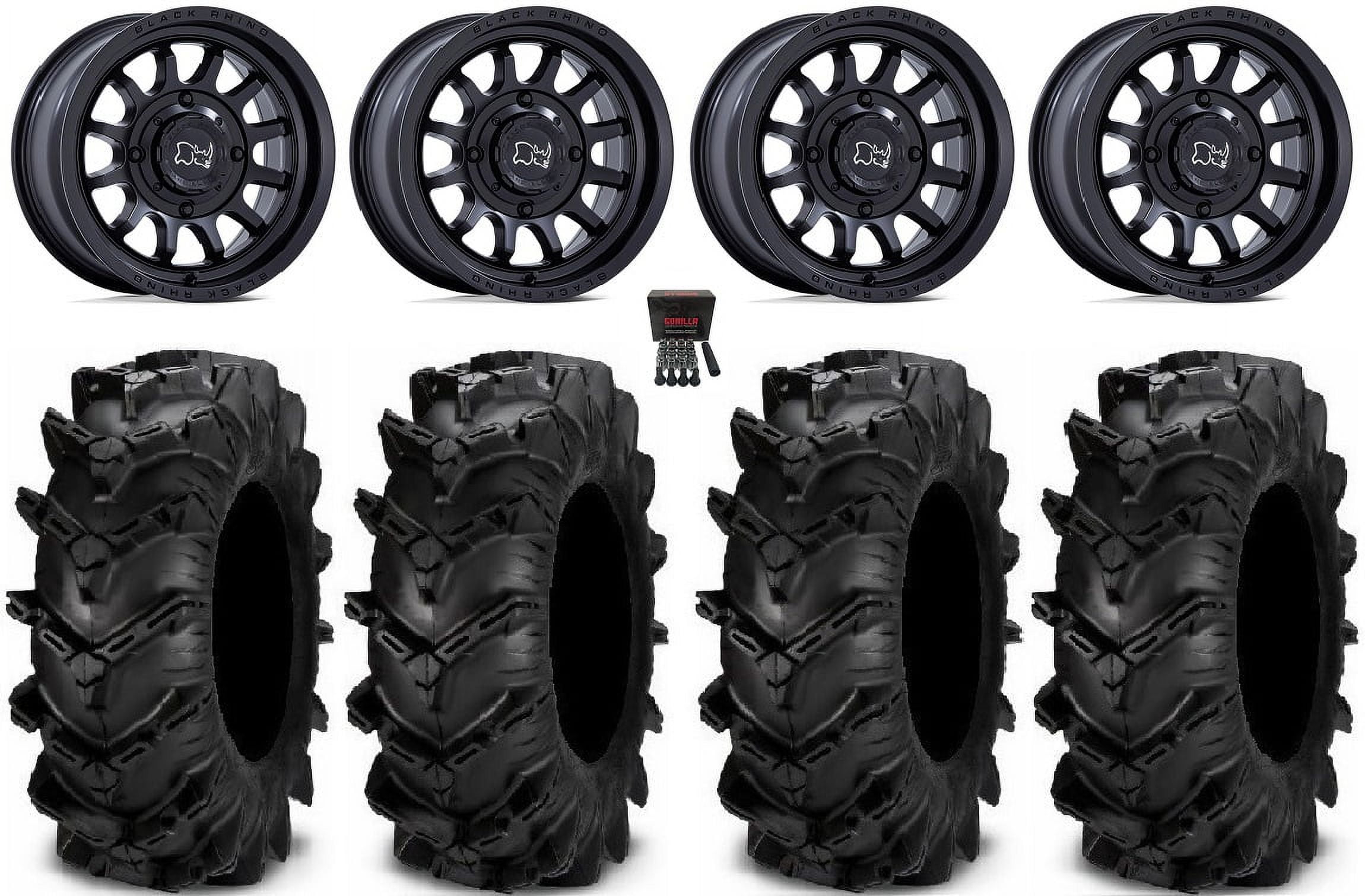 Black Rhino Rapid 14" Wheels Bk 28" Cryptid Tires Sportsman RZR Ranger ...