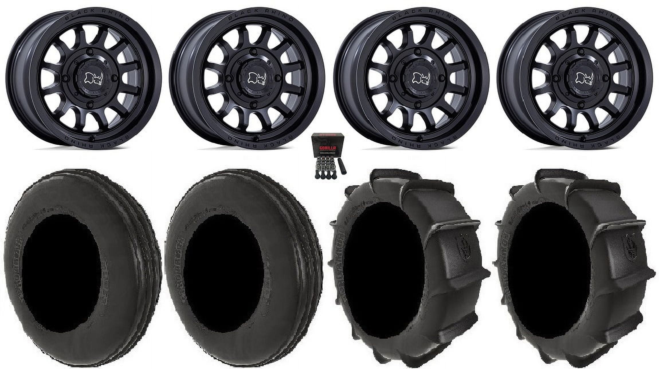 Black Rhino Rapid 14" Wheels Bk 28" Dune Tires Sportsman RZR Ranger ...