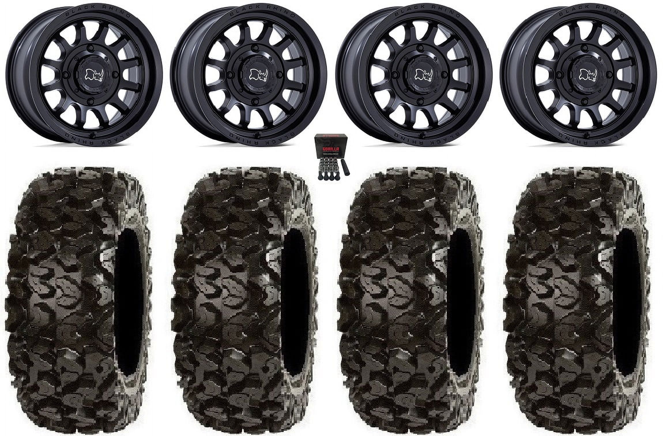 Black Rhino Rapid 14" Wheels Bk 28" Rip Saw Tires Yamaha Viking ...