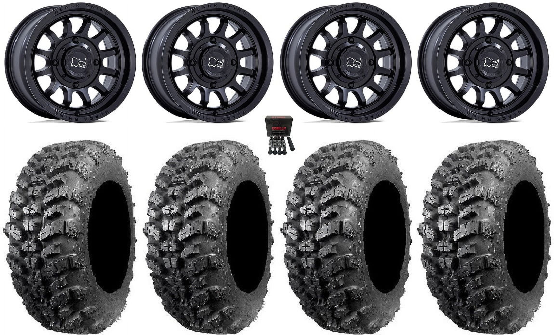 Black Rhino Rapid 14" Wheels Bk 28" Sniper 920 Tires Can-Am Commander Maverick Renegade ...