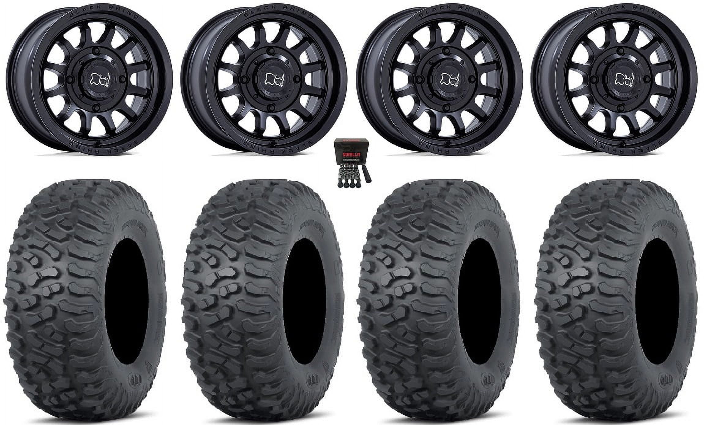 Black Rhino Rapid 14" Wheels Bk 28" Terra Hook Tires Honda Rincon ...
