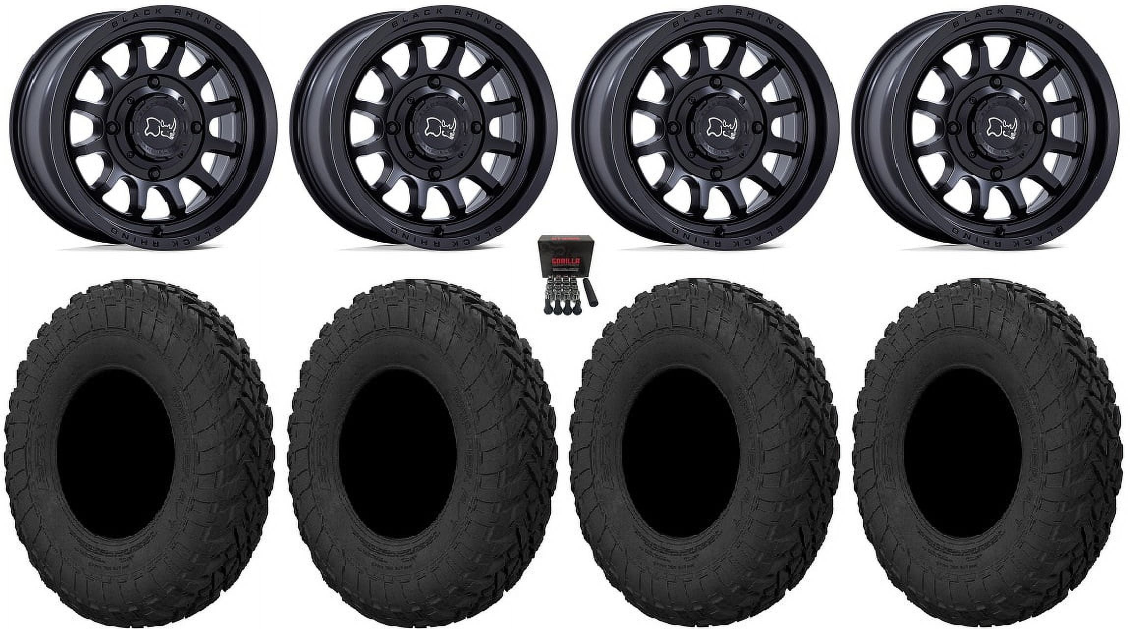 Black Rhino Rapid 14" Wheels Bk 30" Gripper R/T Tires Can-Am Commander ...
