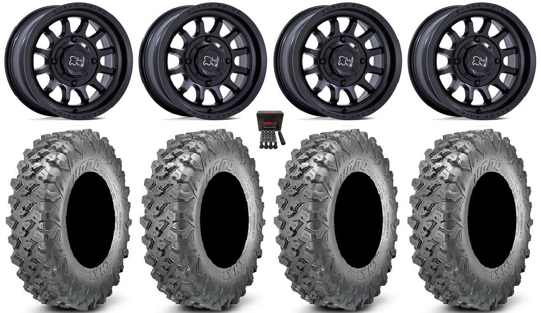 Black Rhino Rapid 14" Wheels Bk 30" Lynx SXS Tires Honda Rincon Yamaha ...