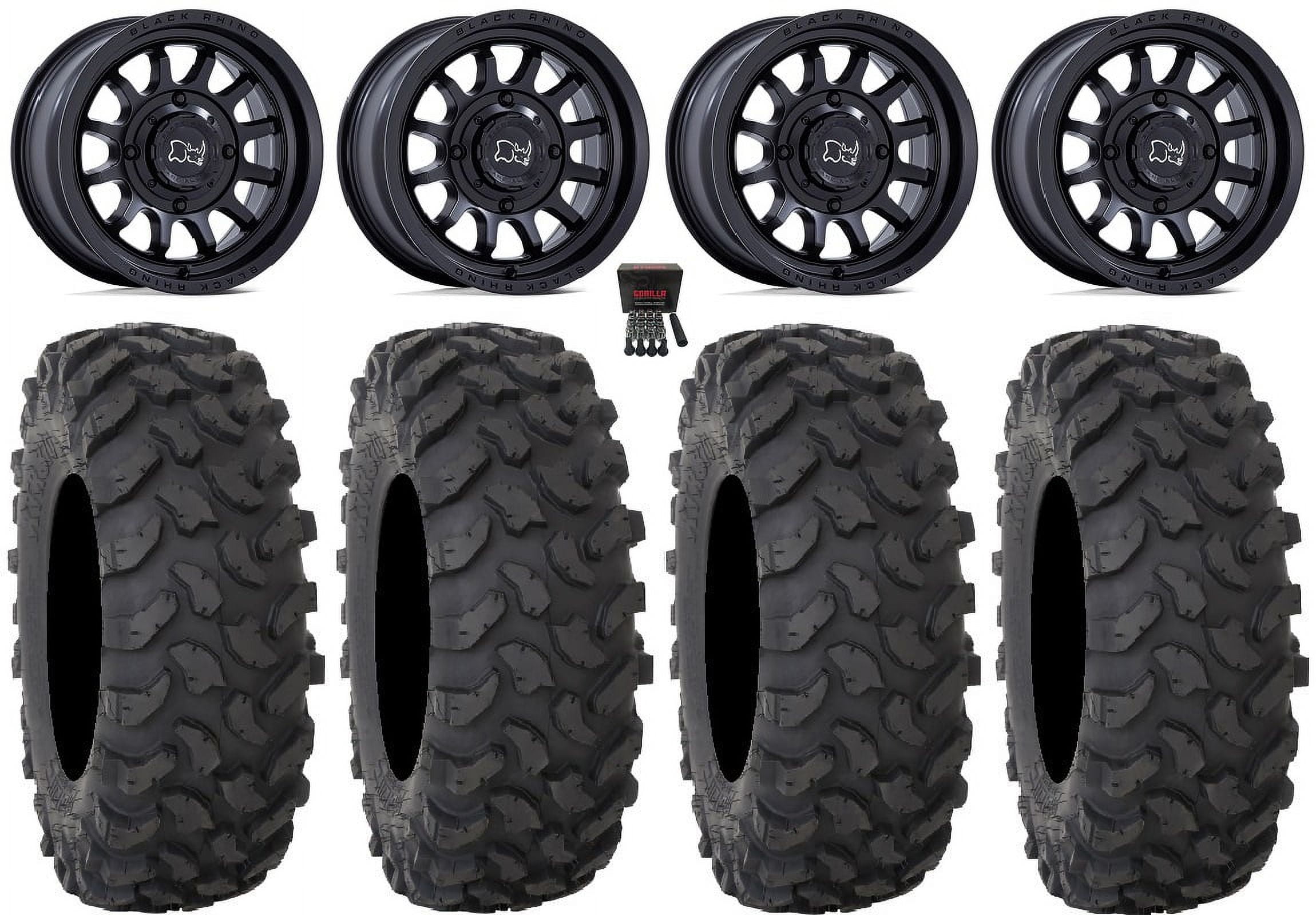 Black Rhino Rapid 14" Wheels Bk 30" XTR370 Tires Polaris RZR XP 1000 ...