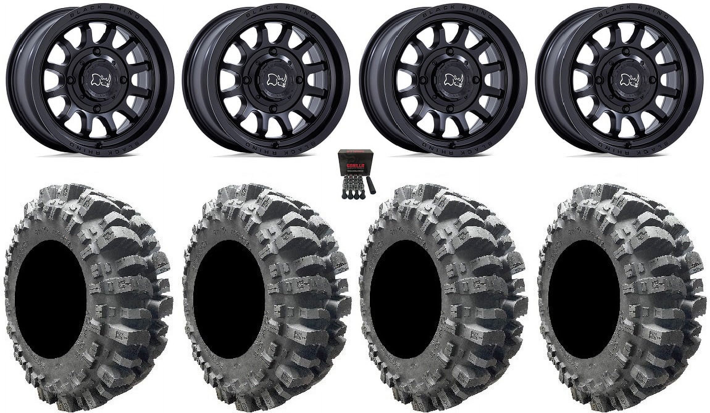 Black Rhino Rapid 14" Wheels Bk 31" Bogger Tires Sportsman RZR Ranger ...