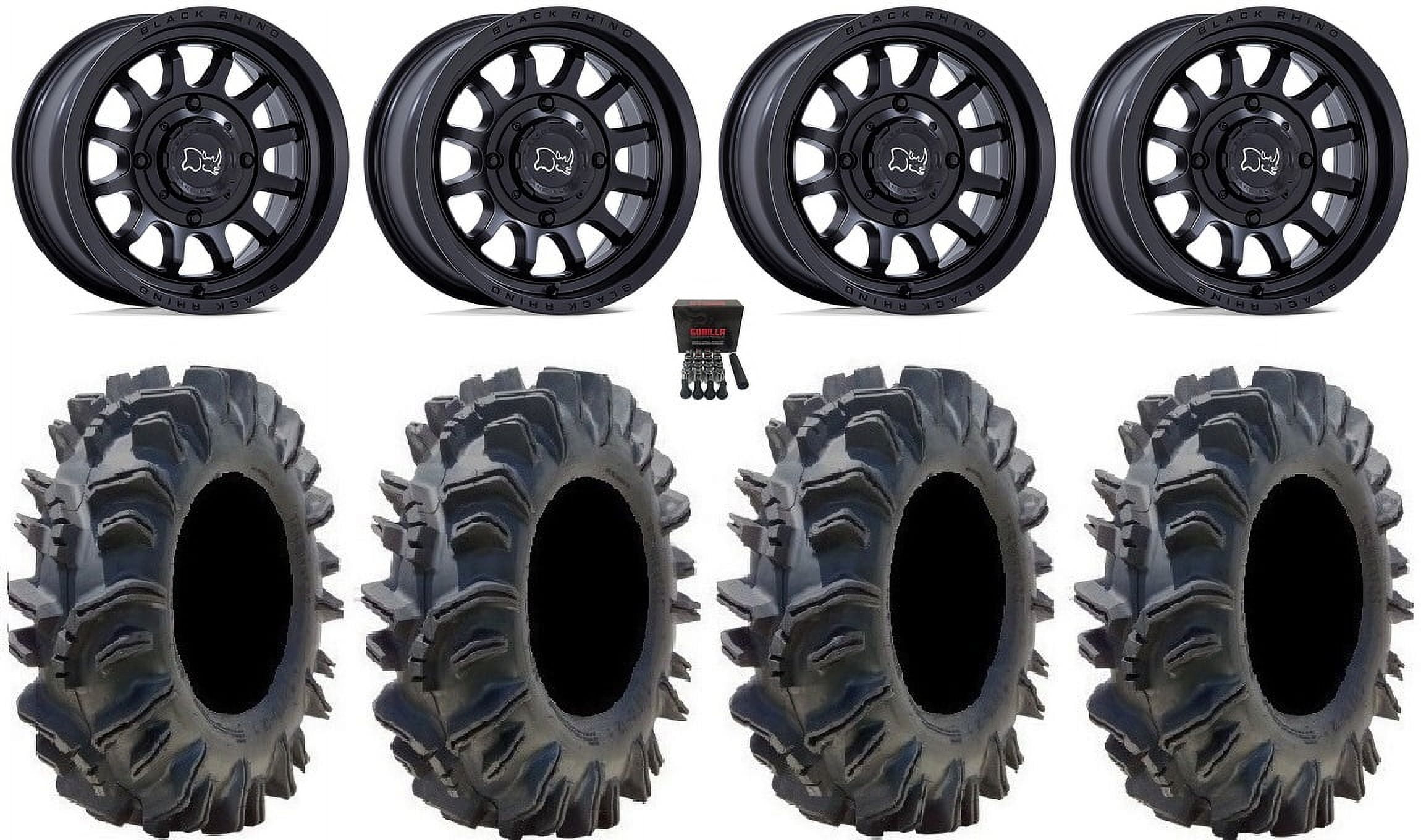 Black Rhino Rapid 14" Wheels Bk 32" Terminator Tires Polaris RZR XP ...
