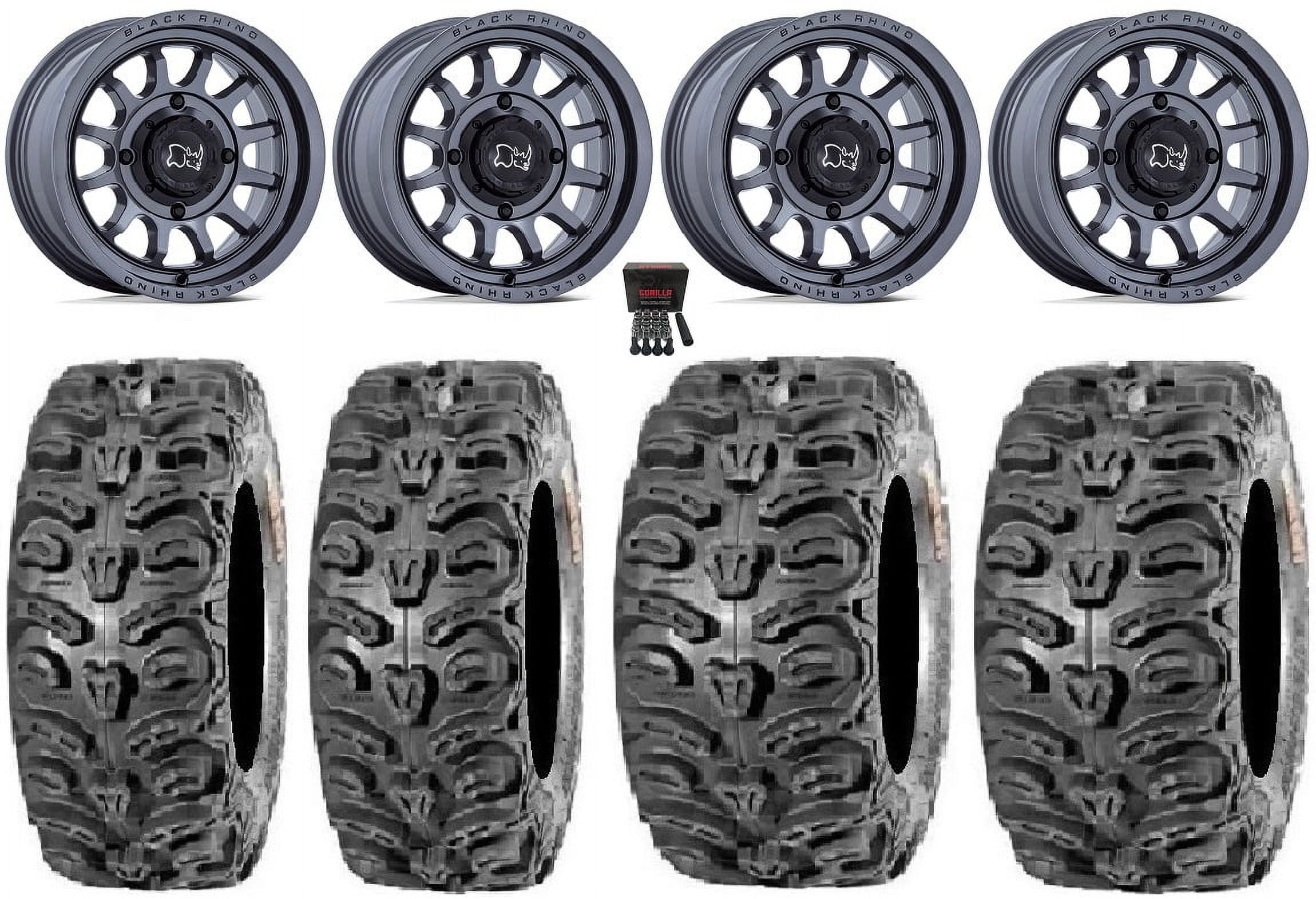 Black Rhino Rapid 14" Wheels Gm 26" Bear Claw HTR Tires Yamaha Viking ...