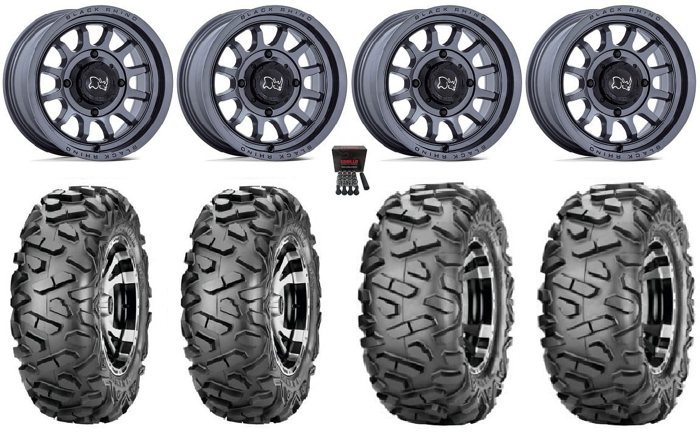 Black Rhino Rapid 14" Wheels Gm 26" BigHorn Tires Honda Rincon Yamaha ...