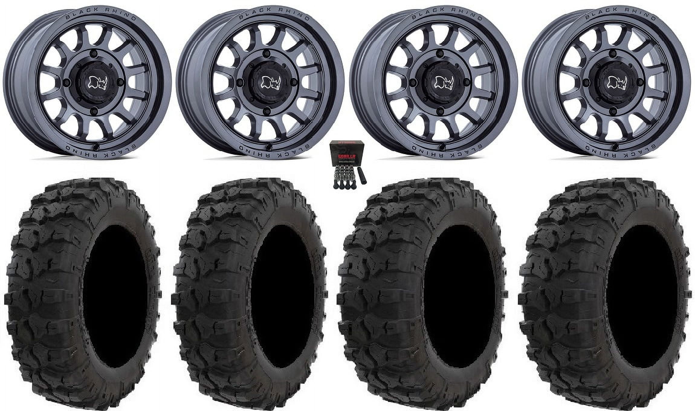 Black Rhino Rapid 14" Wheels Gm 26" Dual Threat Tires Sportsman RZR ...