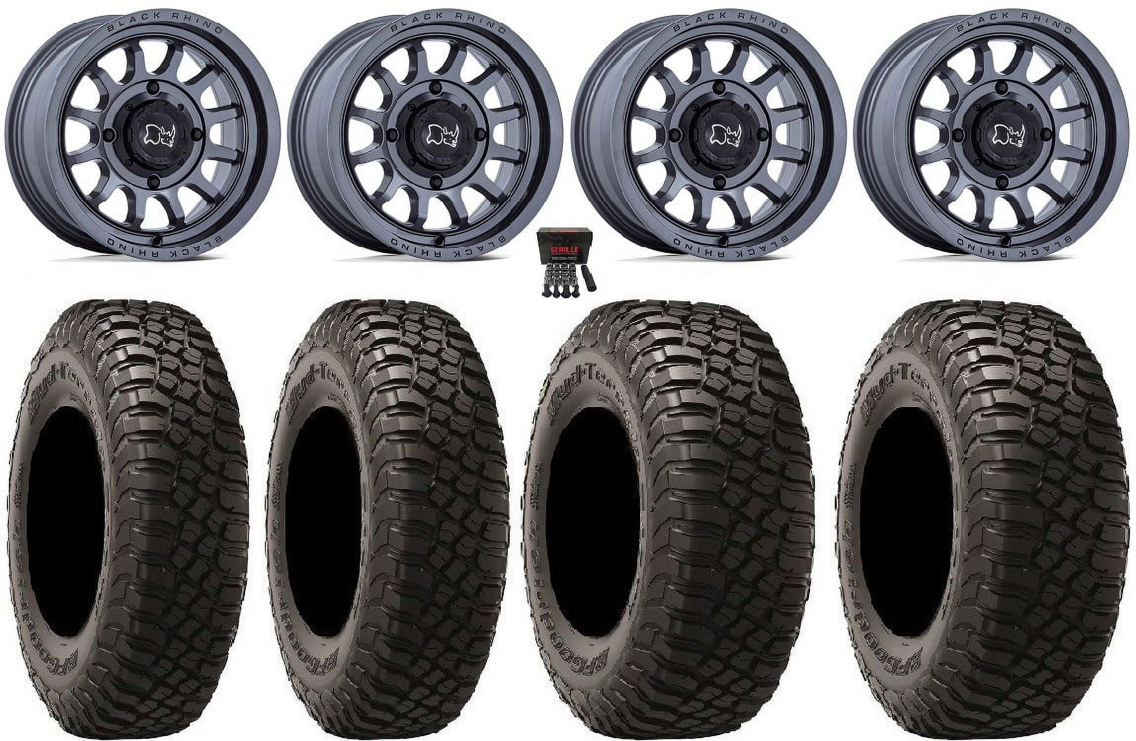 Black Rhino Rapid 14" Wheels Gm 27" BFG KM3 Tires Honda Pioneer ...