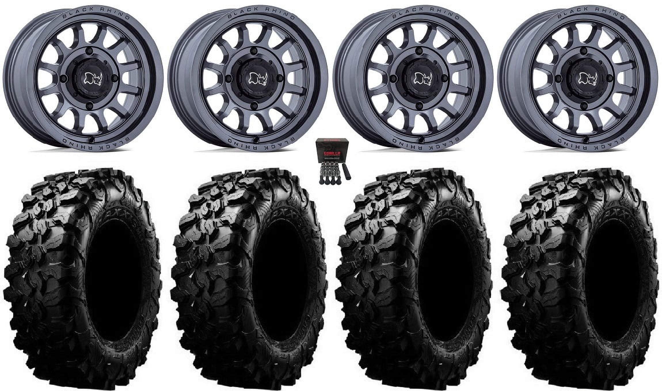 Black Rhino Rapid 14" Wheels Gm 28" Carnivore Tires Honda Pioneer ...