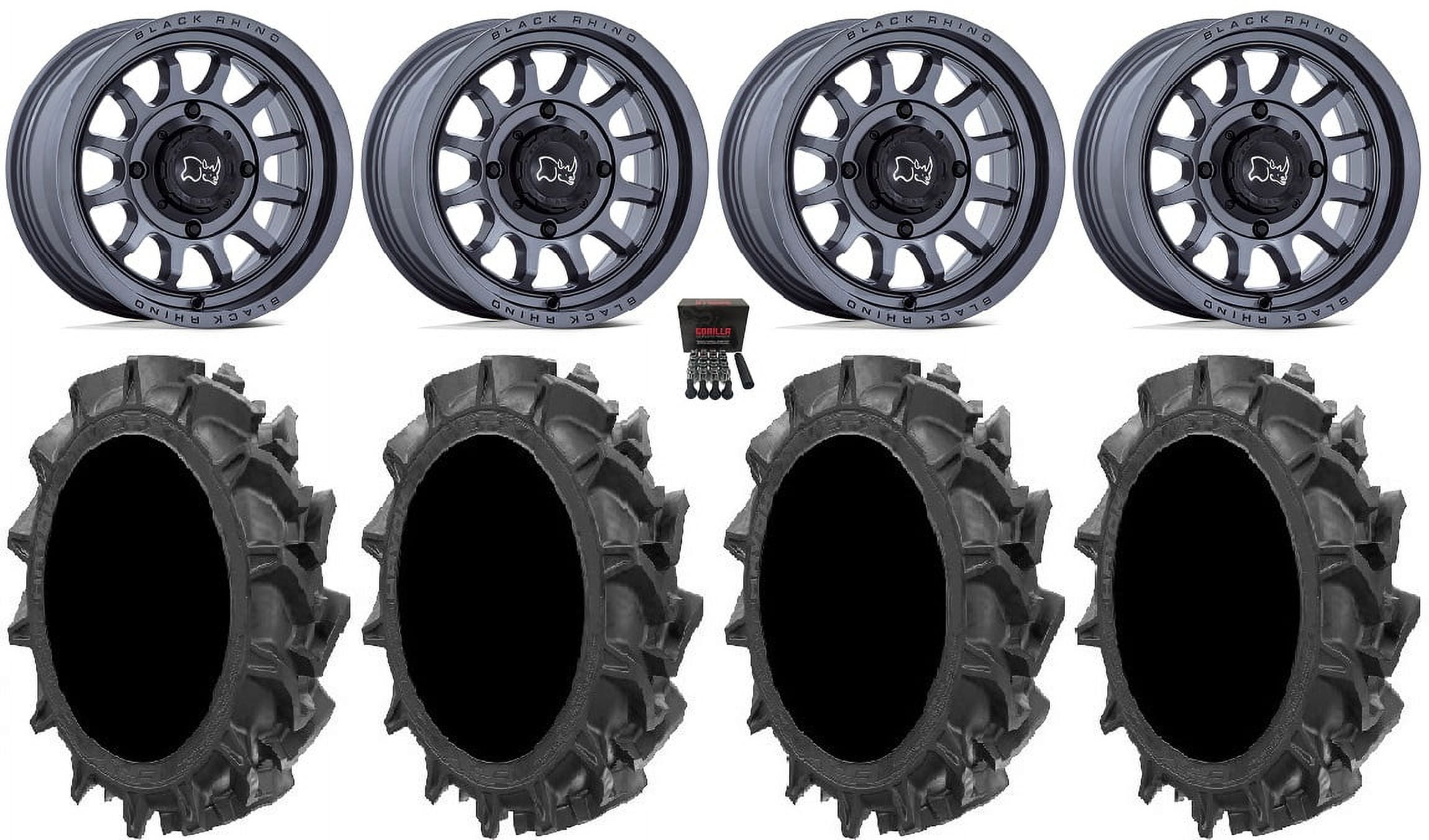 Black Rhino Rapid 14" Wheels Gm 28" MotoHavok Tires Polaris RZR XP 1000 ...