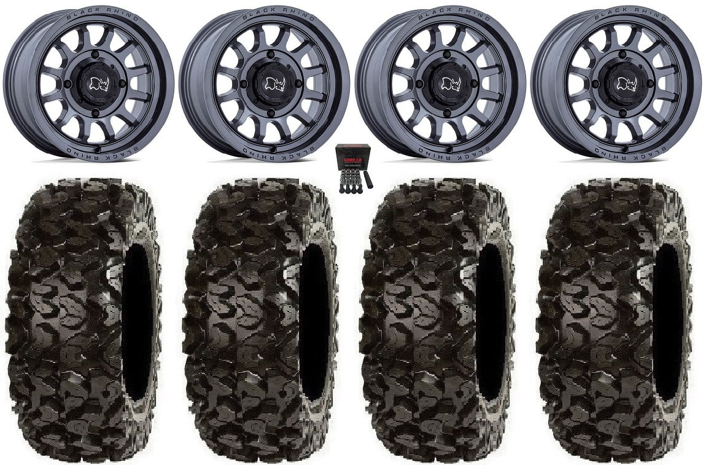 Black Rhino Rapid 14" Wheels Gm 28" Rip Saw Tires Polaris RZR XP 1000 ...