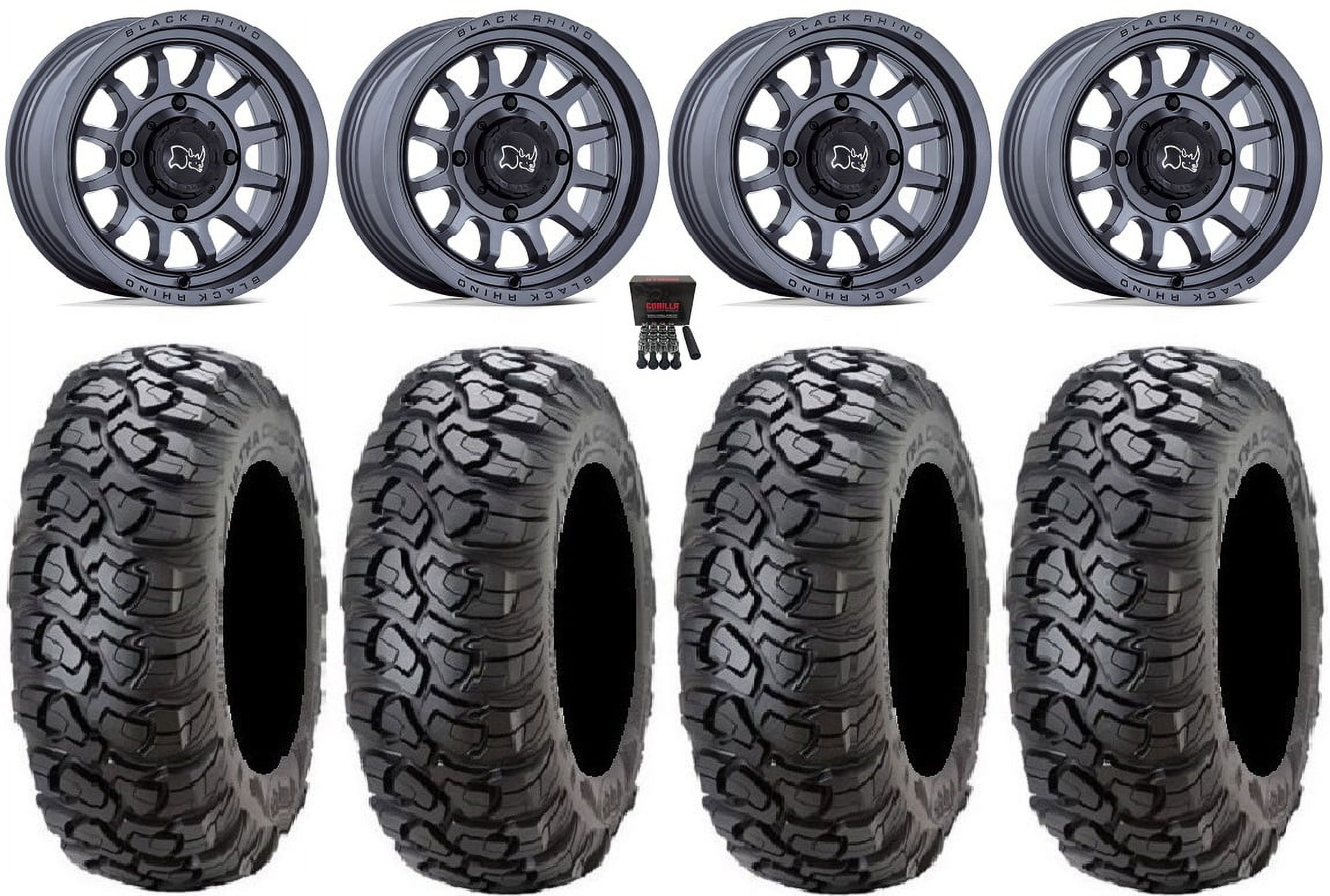 Black Rhino Rapid 14" Wheels Gm 28" Ultracross Tires Yamaha Viking ...
