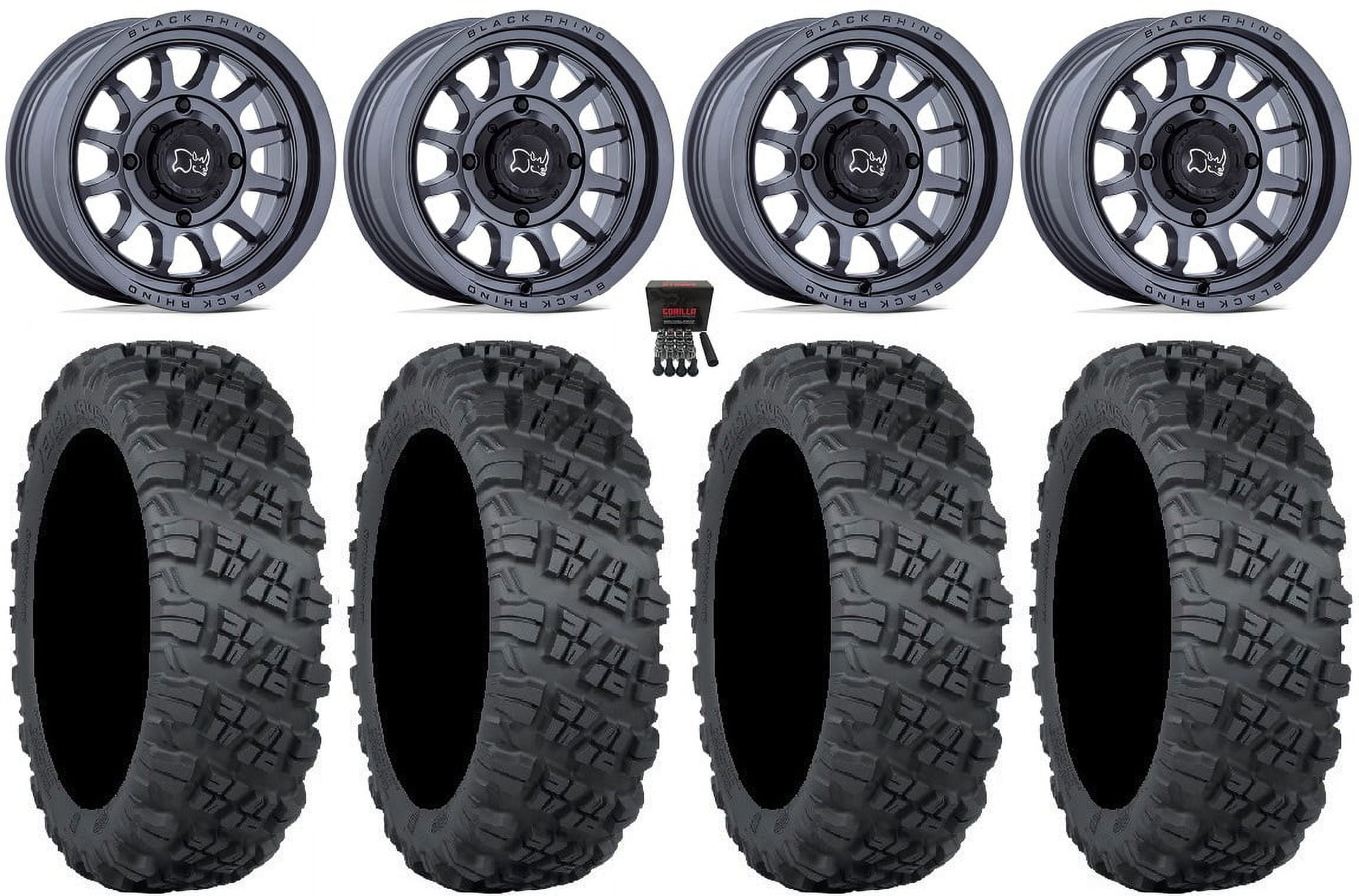 Black Rhino Rapid 14" Wheels Gm 28" Versa Cross V3 Tires Polaris RZR XP ...