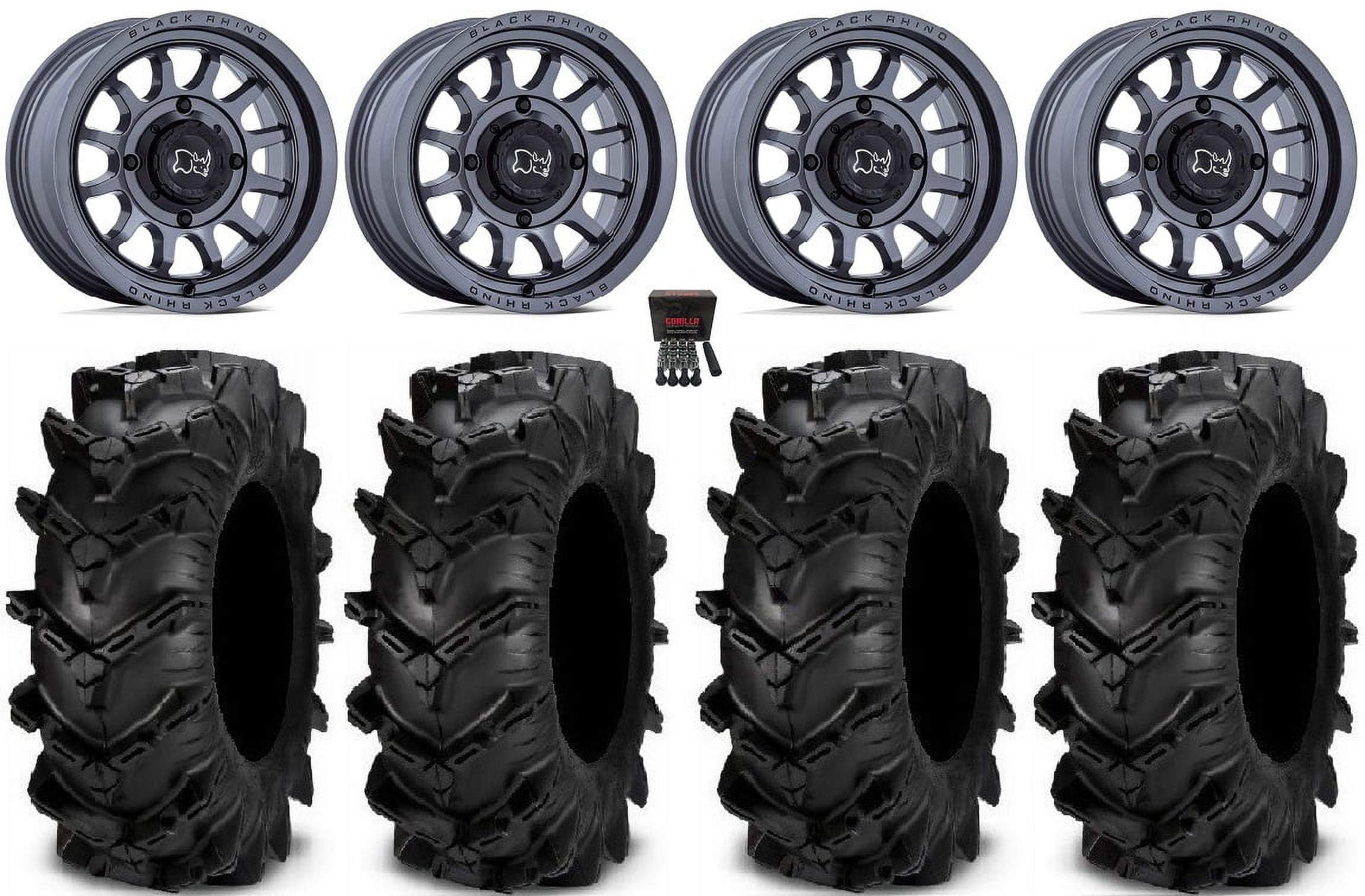 Black Rhino Rapid 14" Wheels Gm 30" Cryptid Tires Honda Rincon Yamaha ...