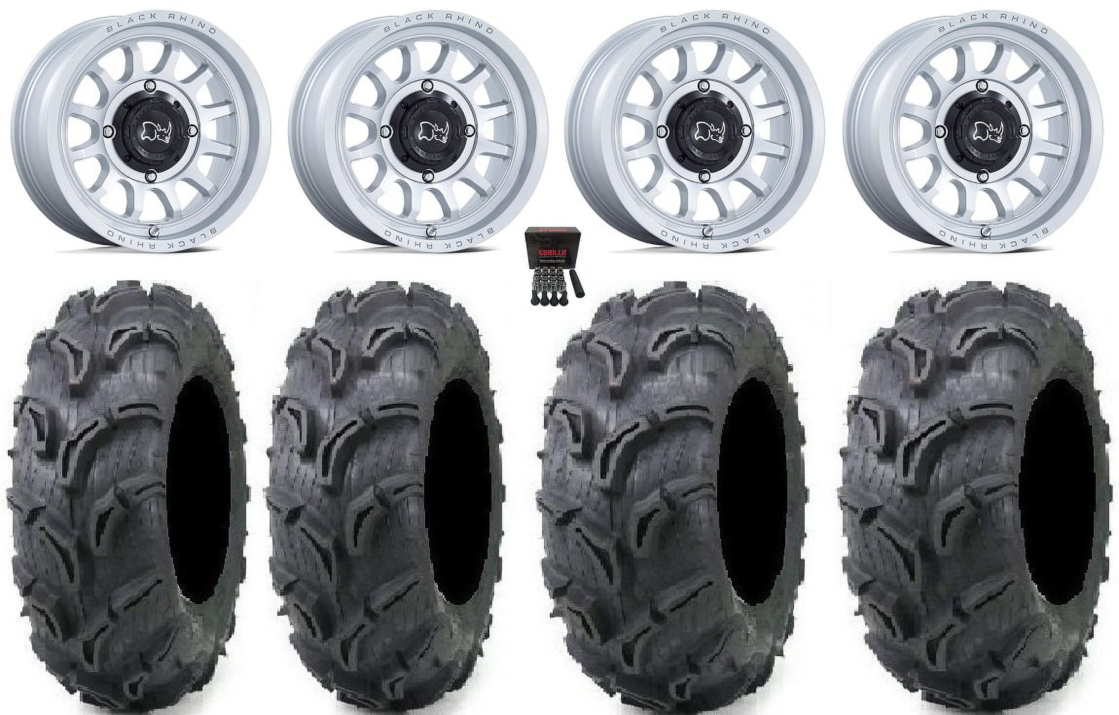 Black Rhino Rapid 14" Wheels Si 27" Zilla Tires Honda Rincon Yamaha ...
