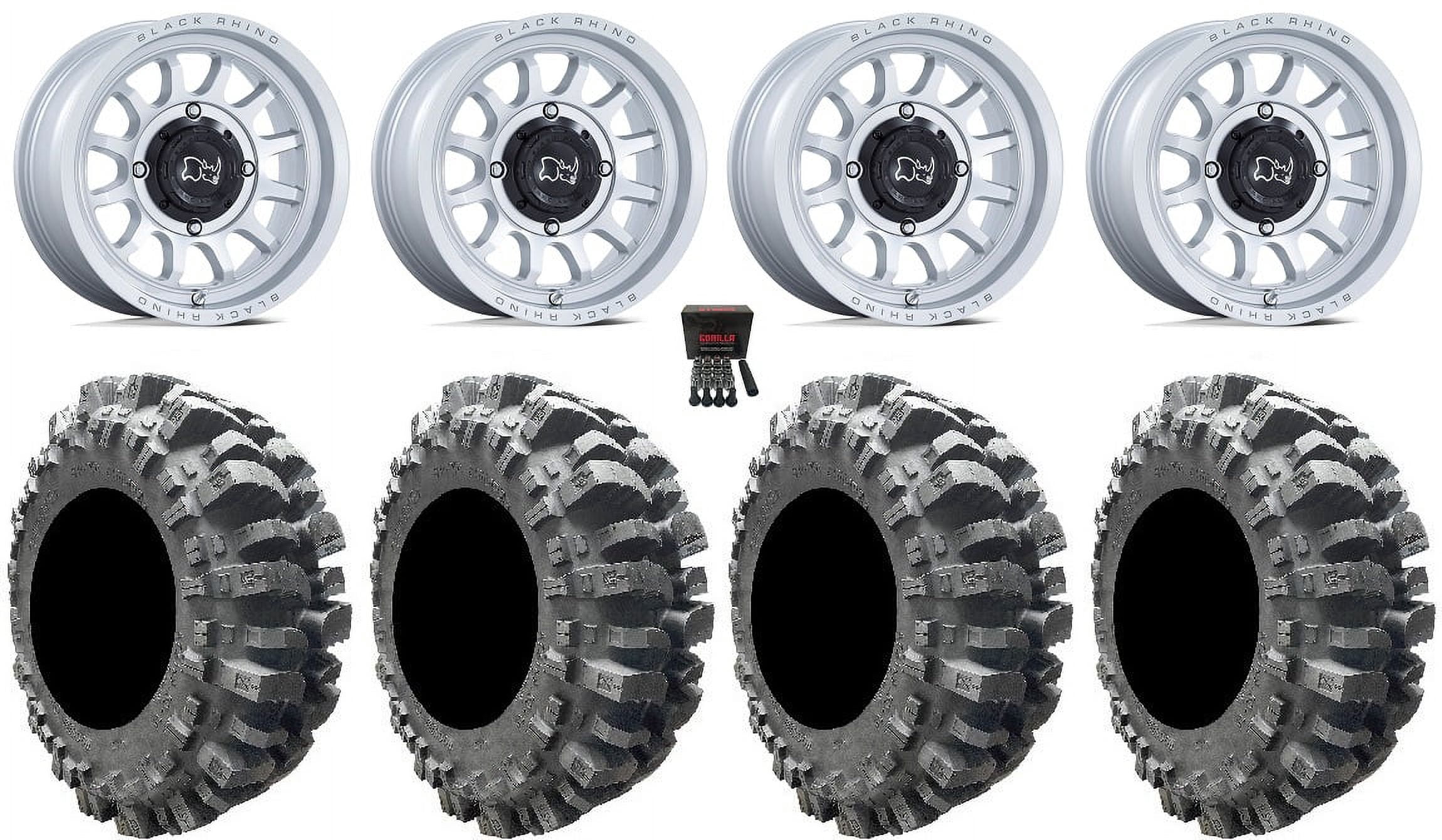 Black Rhino Rapid 14" Wheels Si 28" Bogger Tires Honda Rincon Yamaha ...