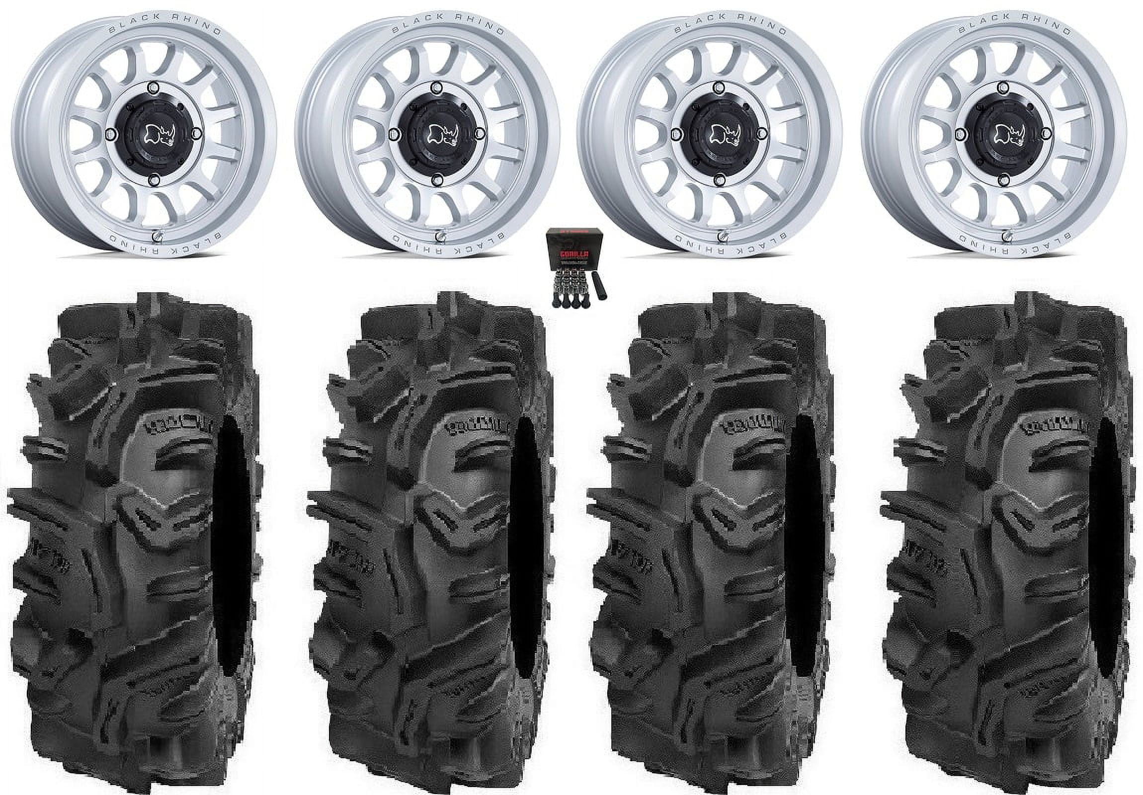 Black Rhino Rapid 14" Wheels Si 28" Mudda Inlaw Tires Honda Rincon ...