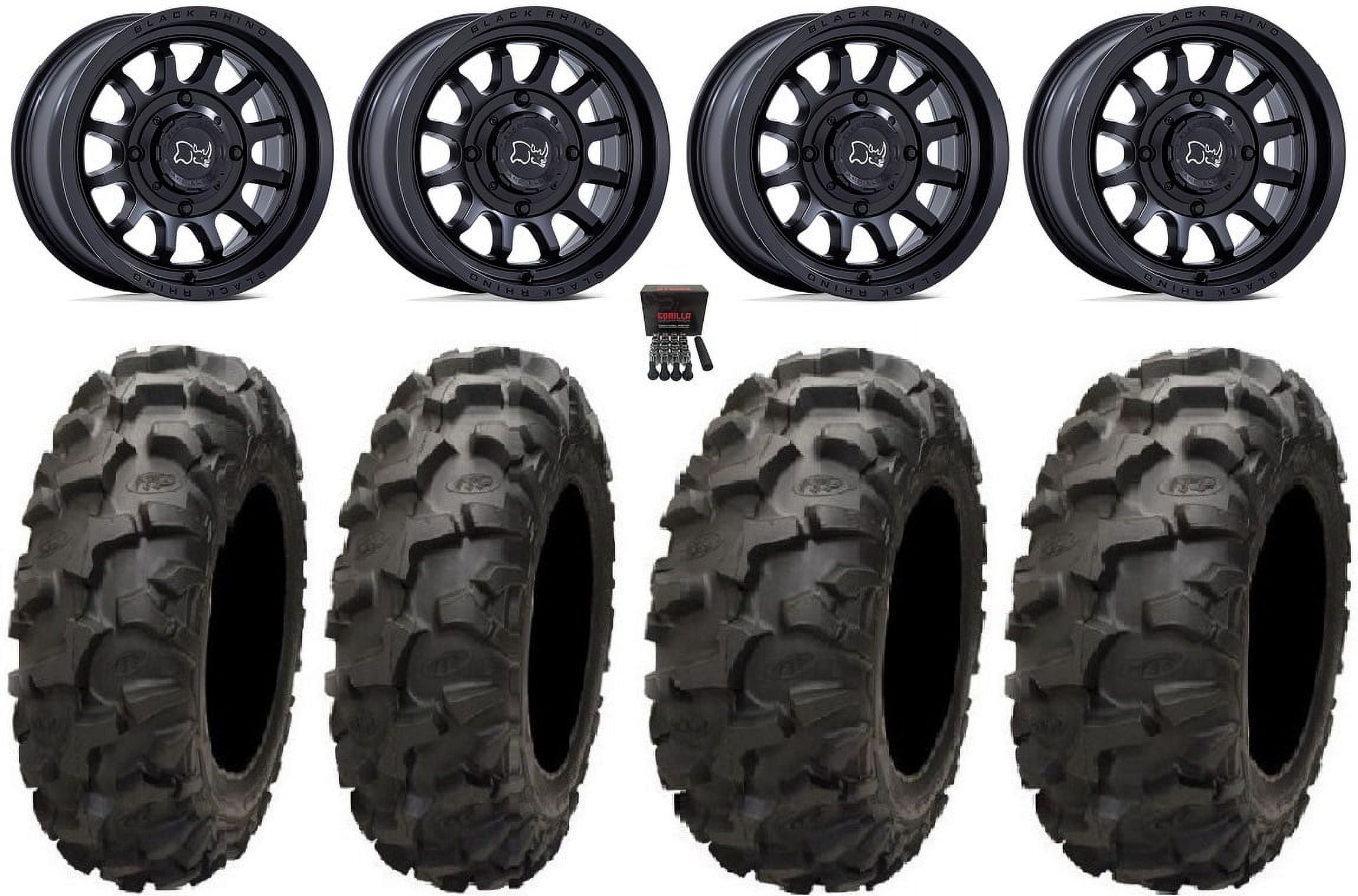 Black Rhino Rapid 15" Wheels Bk 30" Blackwater Tires Kawasaki Mule Pro ...