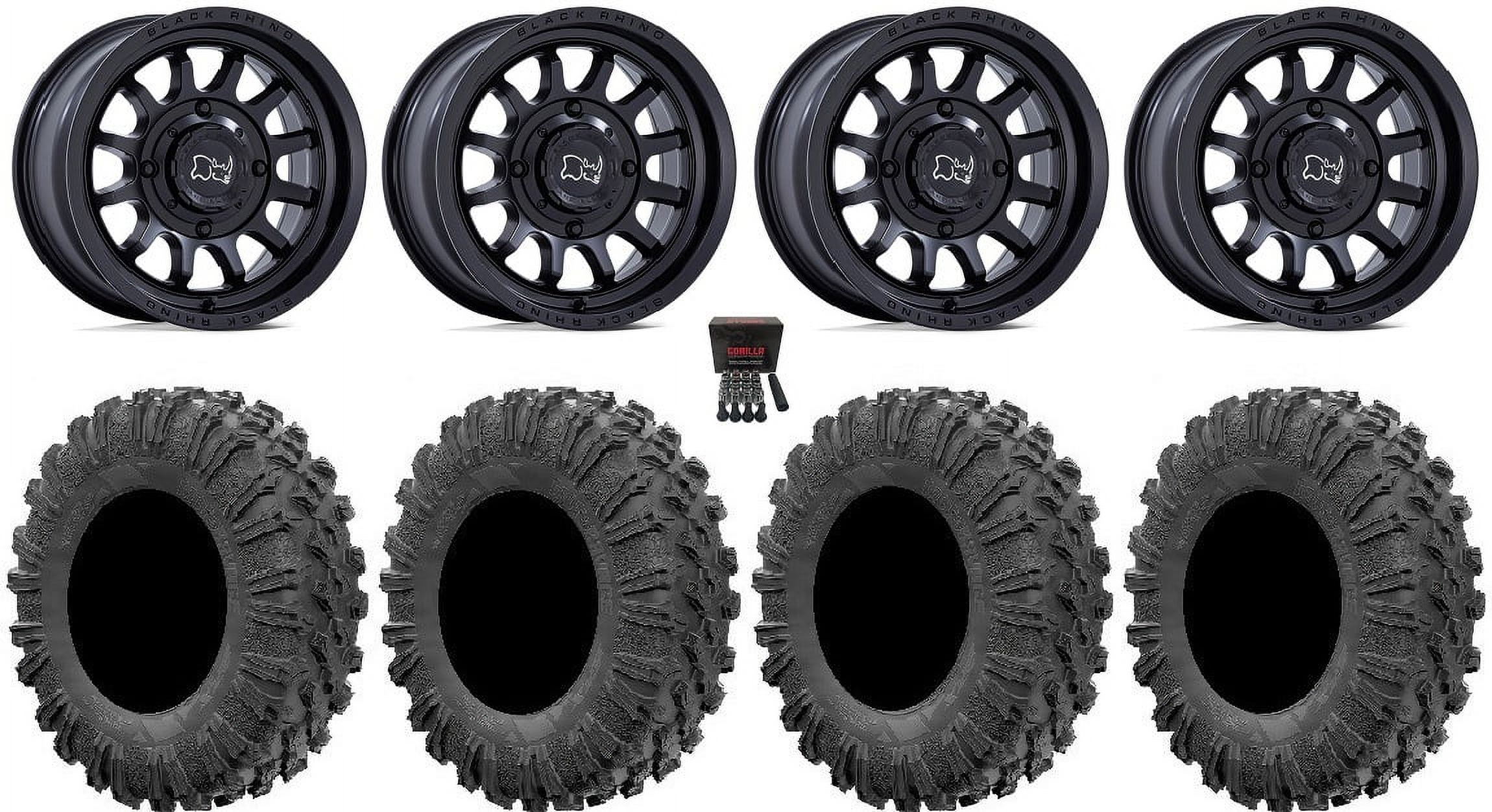 Black Rhino Rapid 15" Wheels Bk 30" MotoRavage Tires Sportsman RZR ...