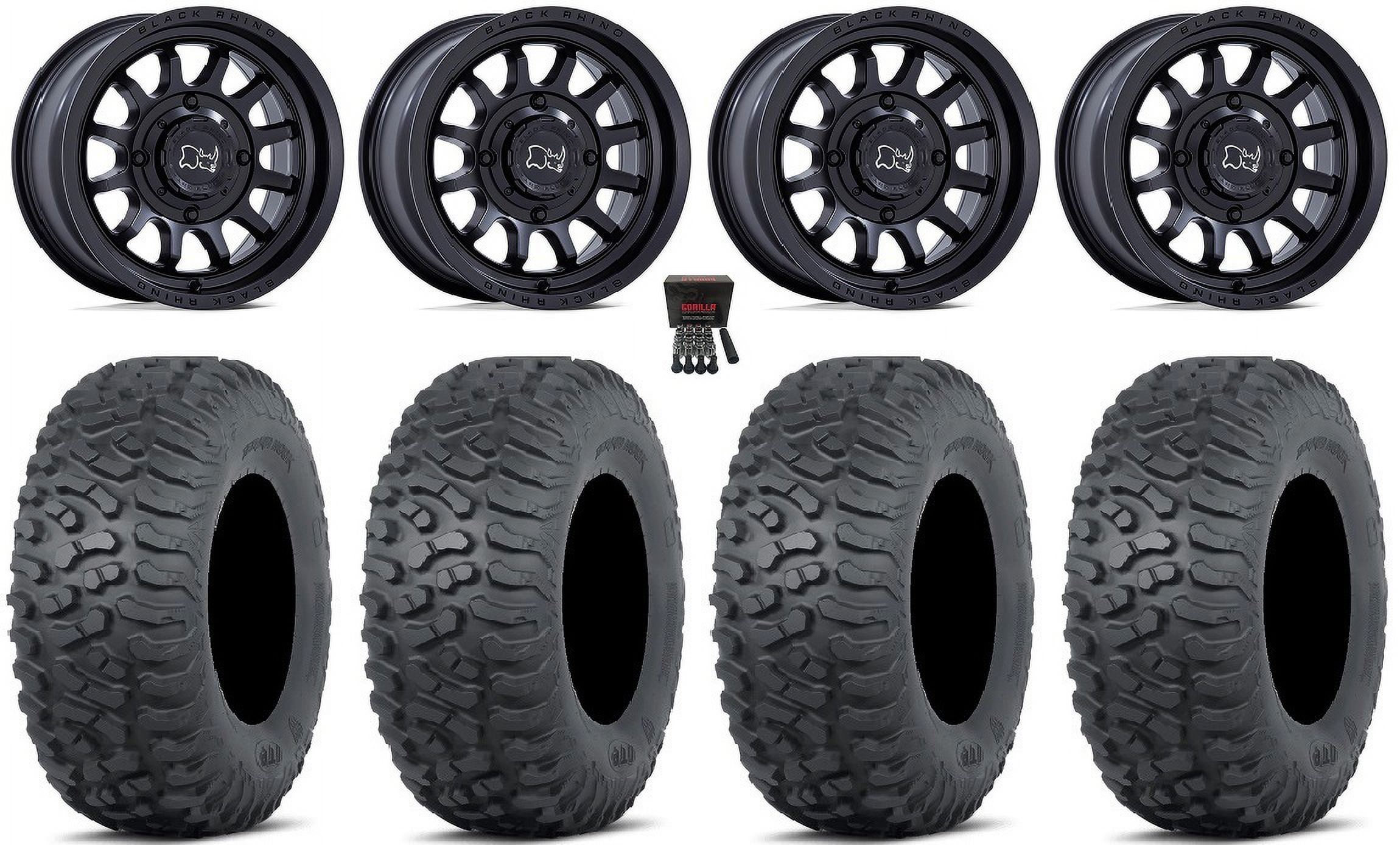 Black Rhino Rapid 15" Wheels Bk 30" Terra Hook Tires Polaris RZR XP ...