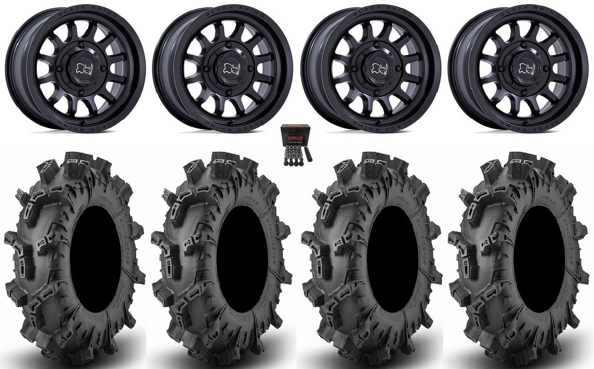 Black Rhino Rapid 15" Wheels Bk 32" Terminator Max Tires Kawasaki Mule ...