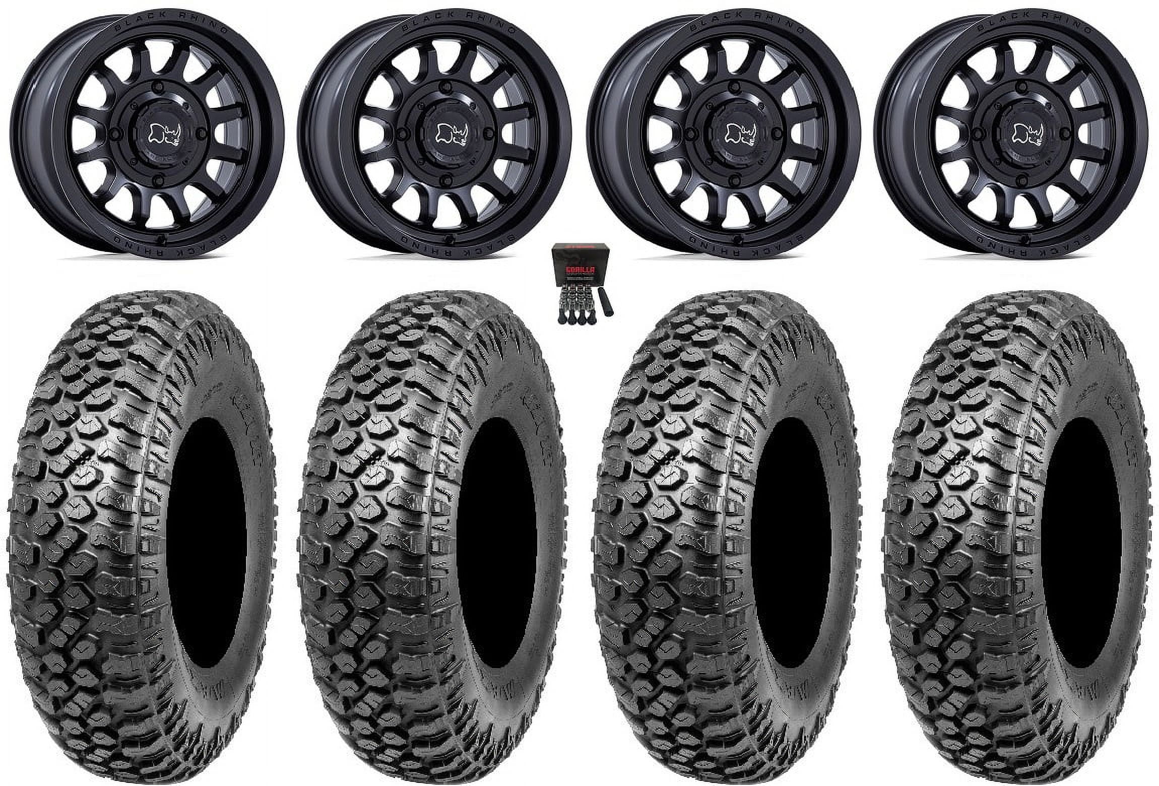 Black Rhino Rapid 15" Wheels Bk 33" RAZR XT Tires Polaris RZR XP 1000 ...