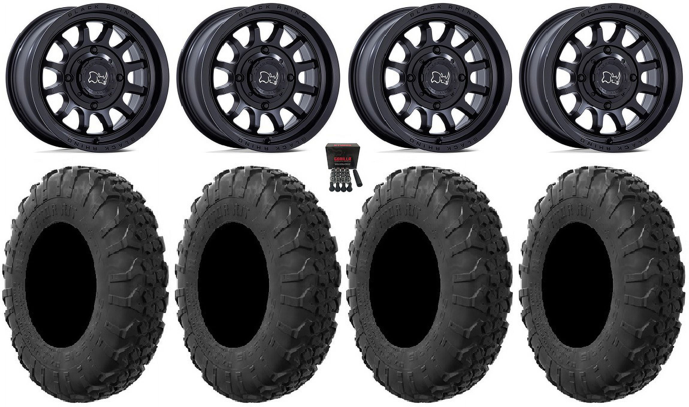 Black Rhino Rapid 15" Wheels Bk 35" MotoVator R/T Tires Can-Am Maverick ...