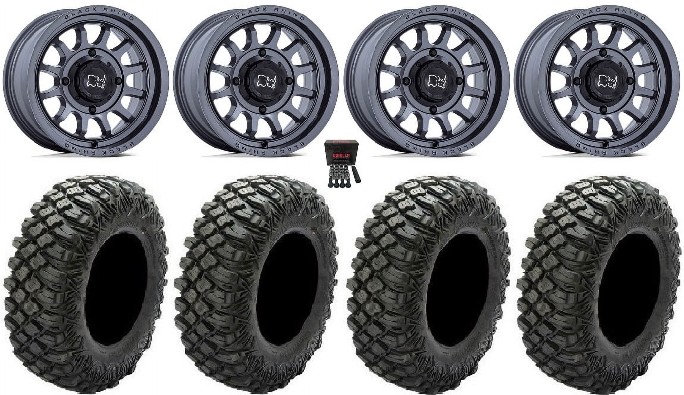Black Rhino Rapid 15" Wheels Gm 28" Crawler XG Tires Kawasaki Mule Pro ...