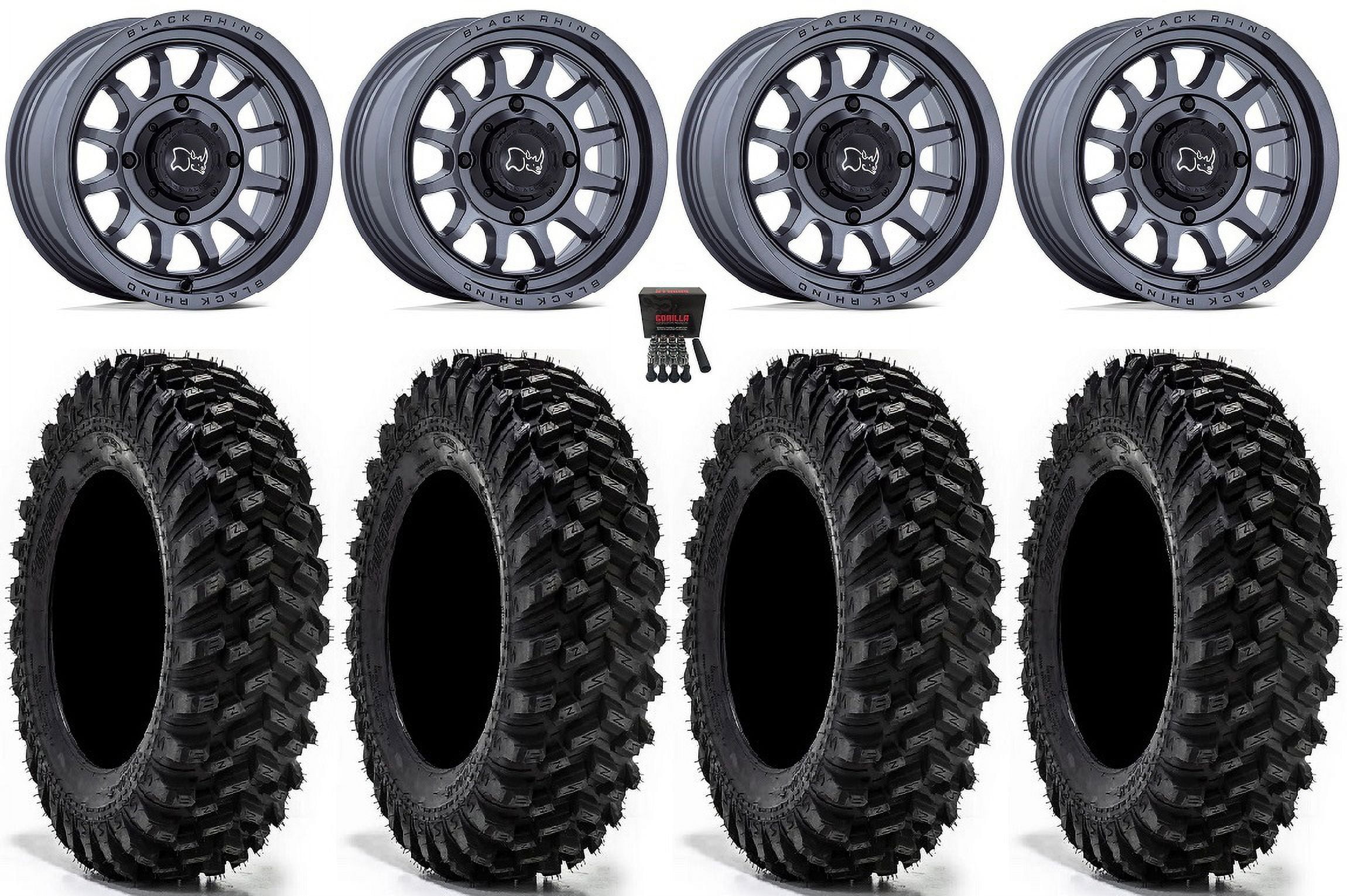 Black Rhino Rapid 15" Wheels Gm 30" Warrior XT Tires Kawasaki Mule Pro ...