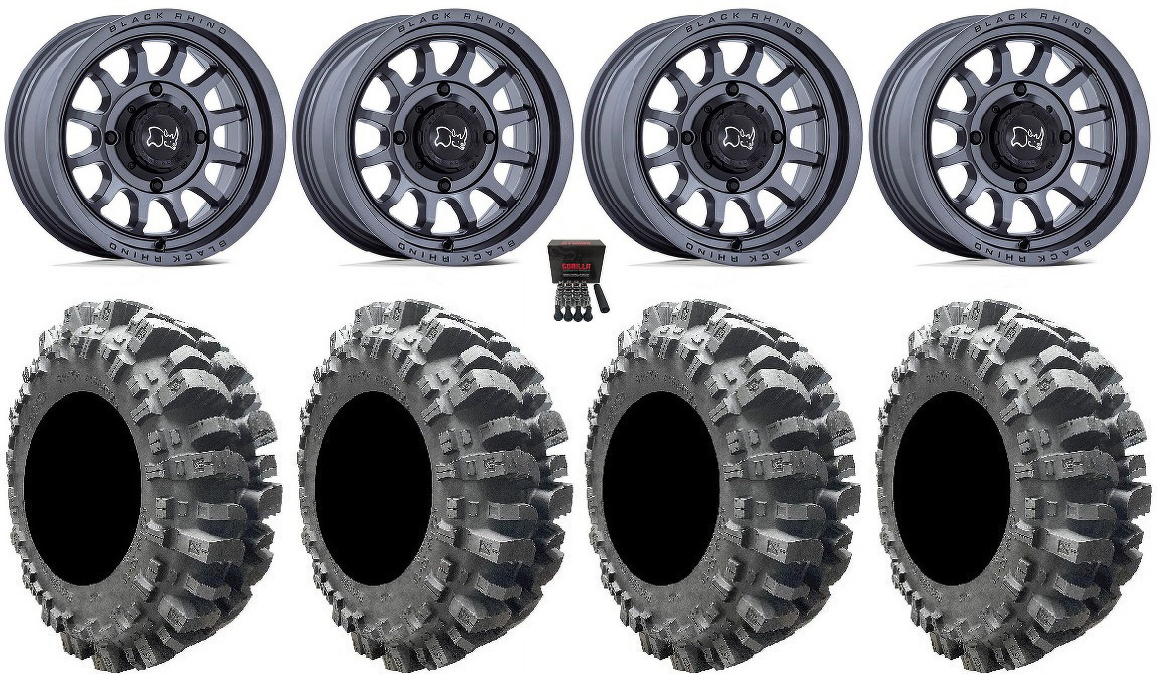Black Rhino Rapid 15" Wheels Gm 31" Bogger Tires Sportsman RZR Ranger ...